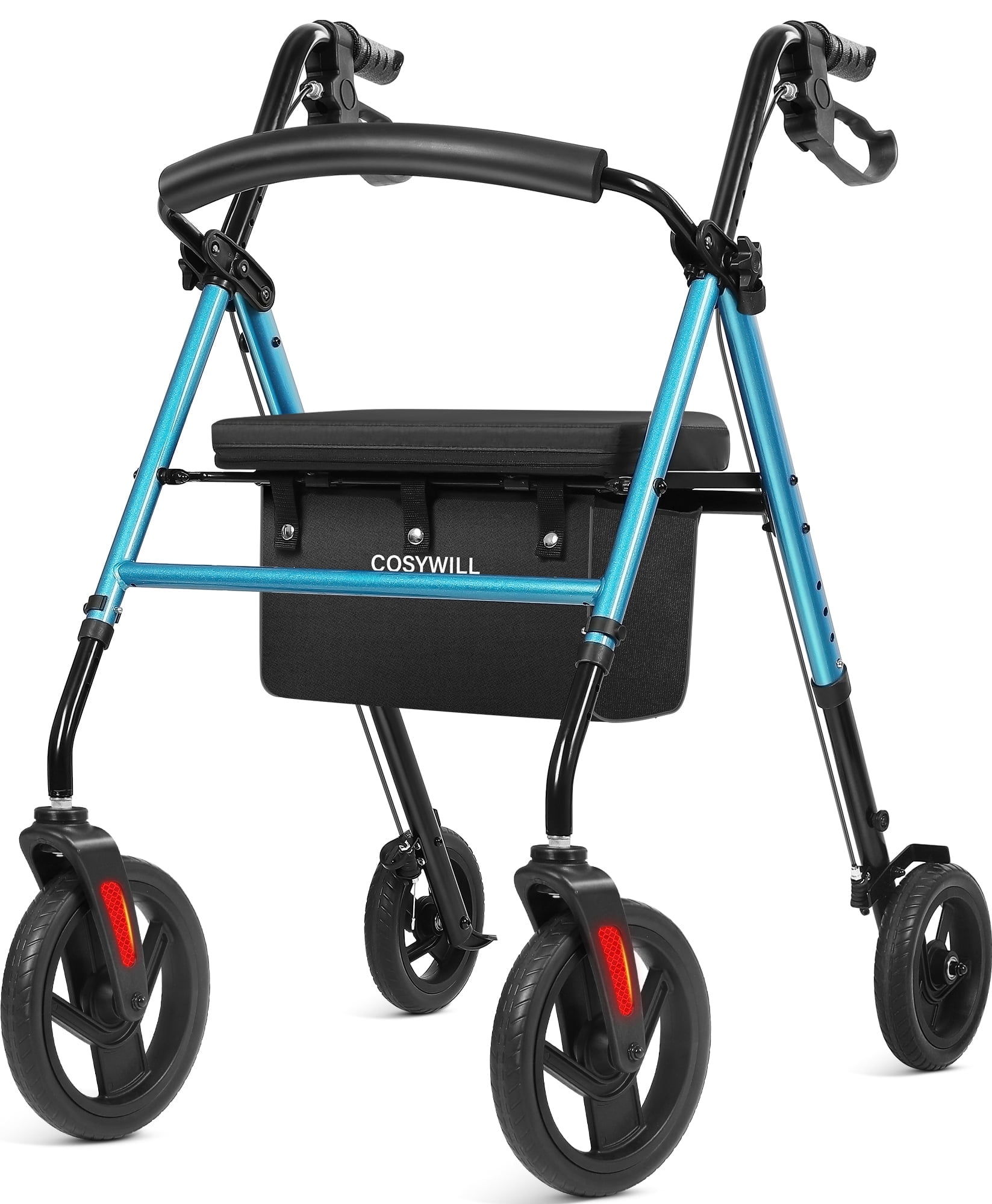 COSYWILL Rollator Walker with Seat,Foldable Walkers for Seniors ...