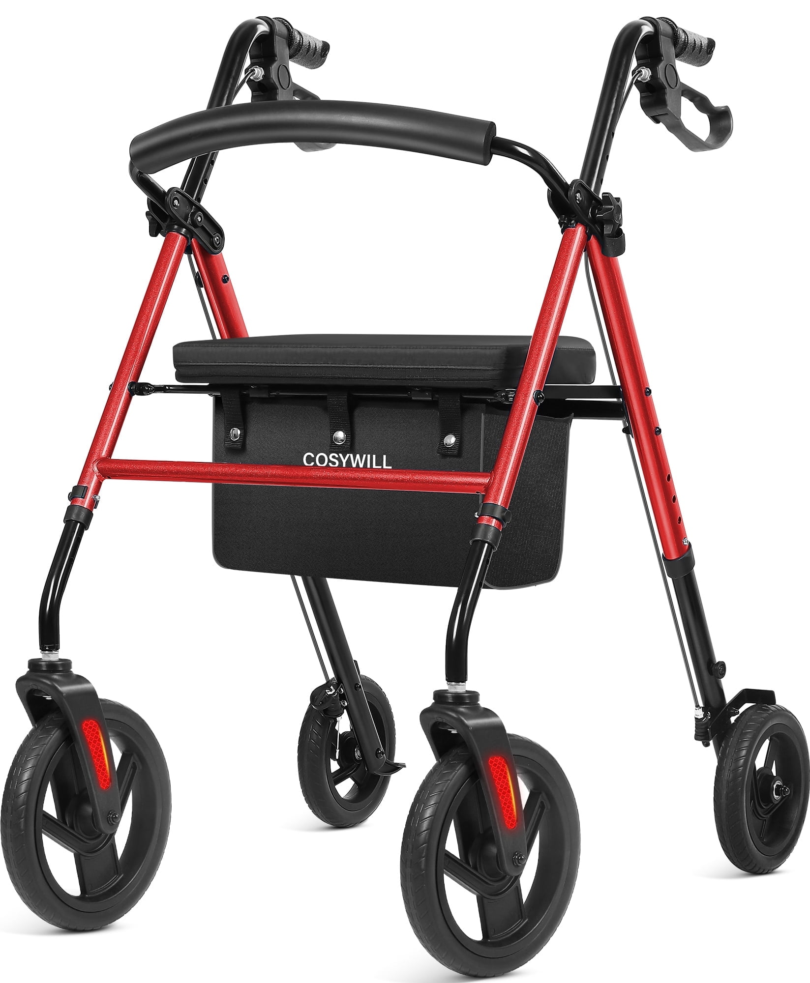 COSYWILL Rollator Walker with Seat,Foldable Walkers for Seniors ...