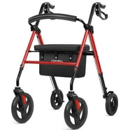 Medline 2-Wheel Sturdy Steel Rollator Walker, Adult Mobility Impairment ...