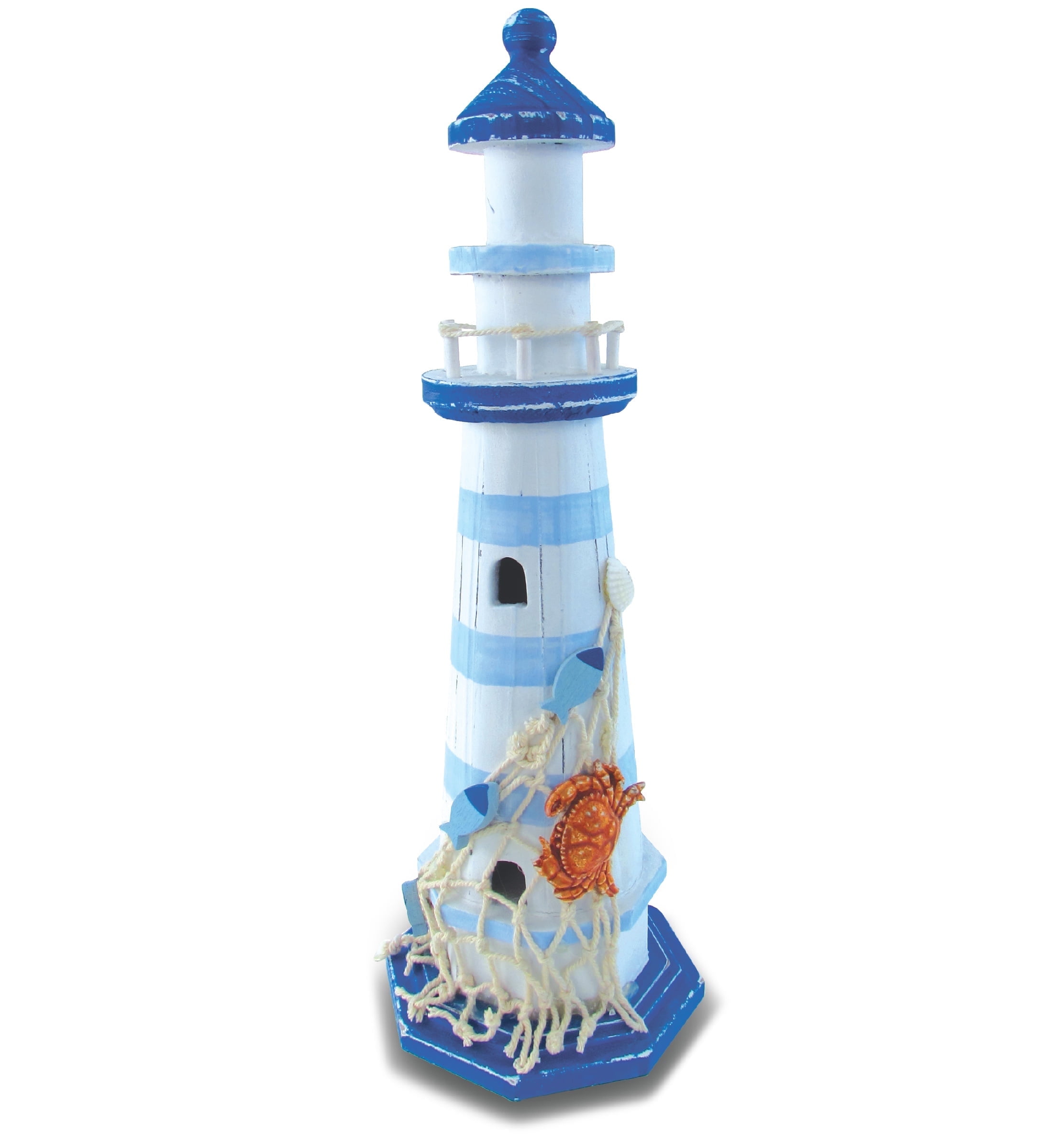 COTA Global Light Blue Stripes Lighthouse Decor - Handmade and Crafted ...
