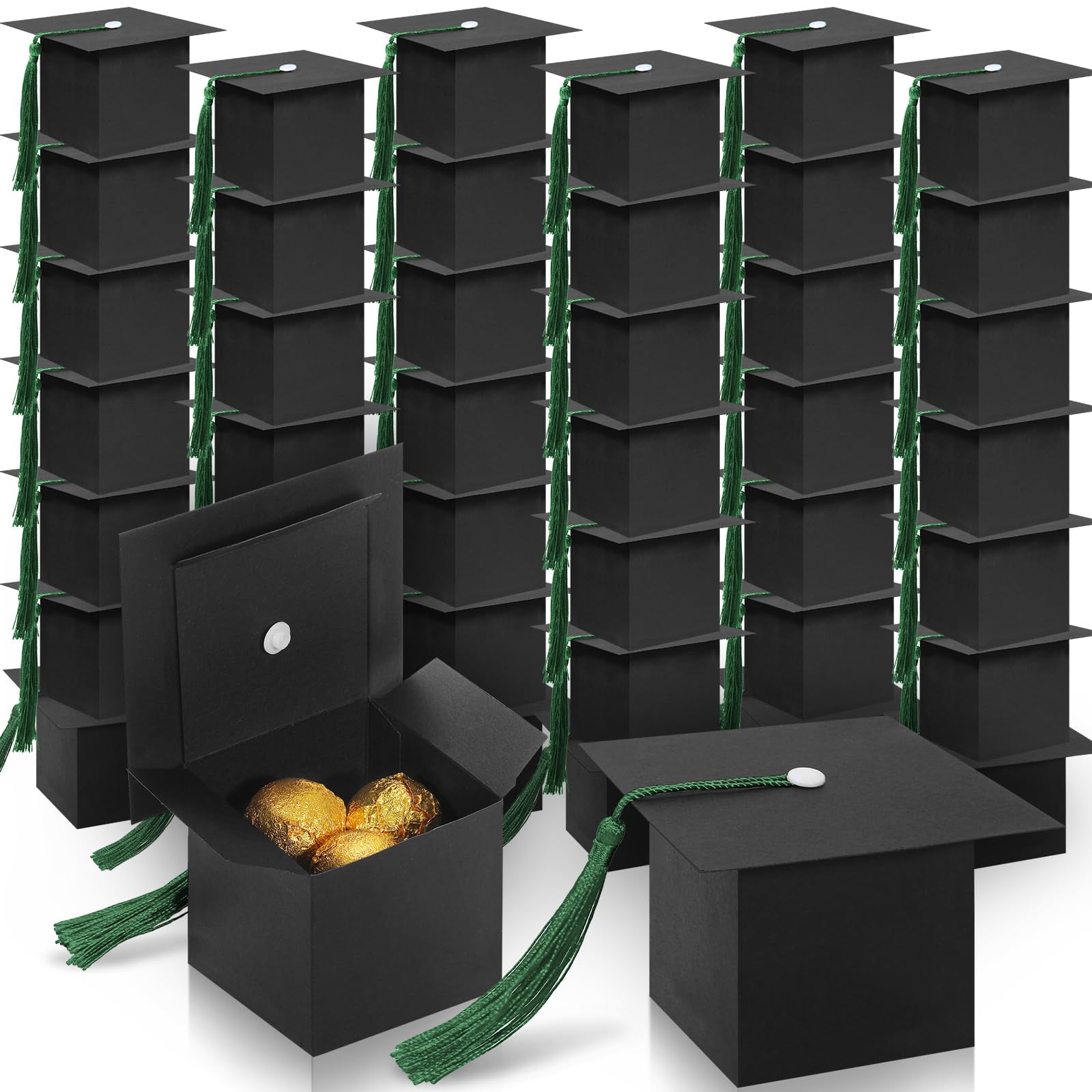 COTOPHER 100 Pcs Graduation Candy Boxes, Class of 2025 Graduation Cap ...