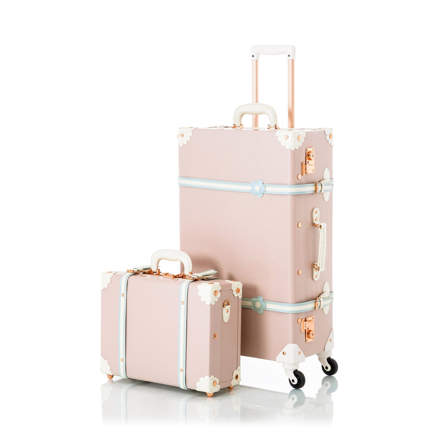 COTRUNKAGE Vintage Checked Luggage Sets 2 Piece TSA Lock Suitcase for ...