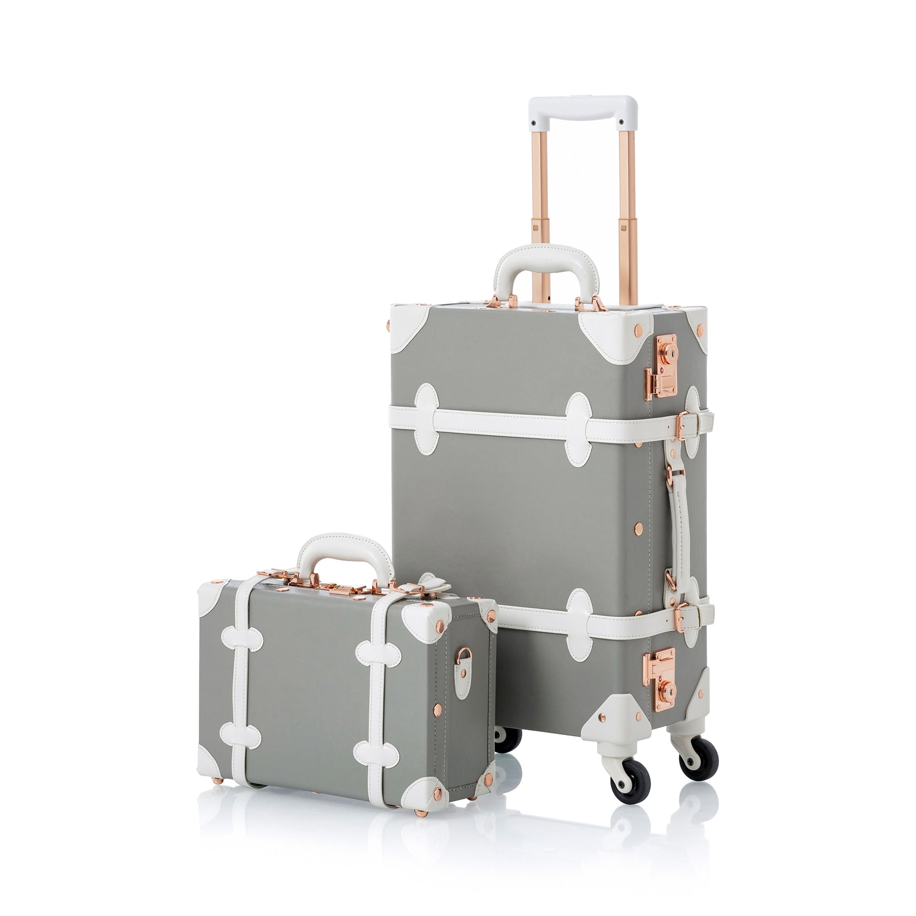 COTRUNKAGE Vintage Suitcase Set 2 Piece Retro Carry On Luggage with ...