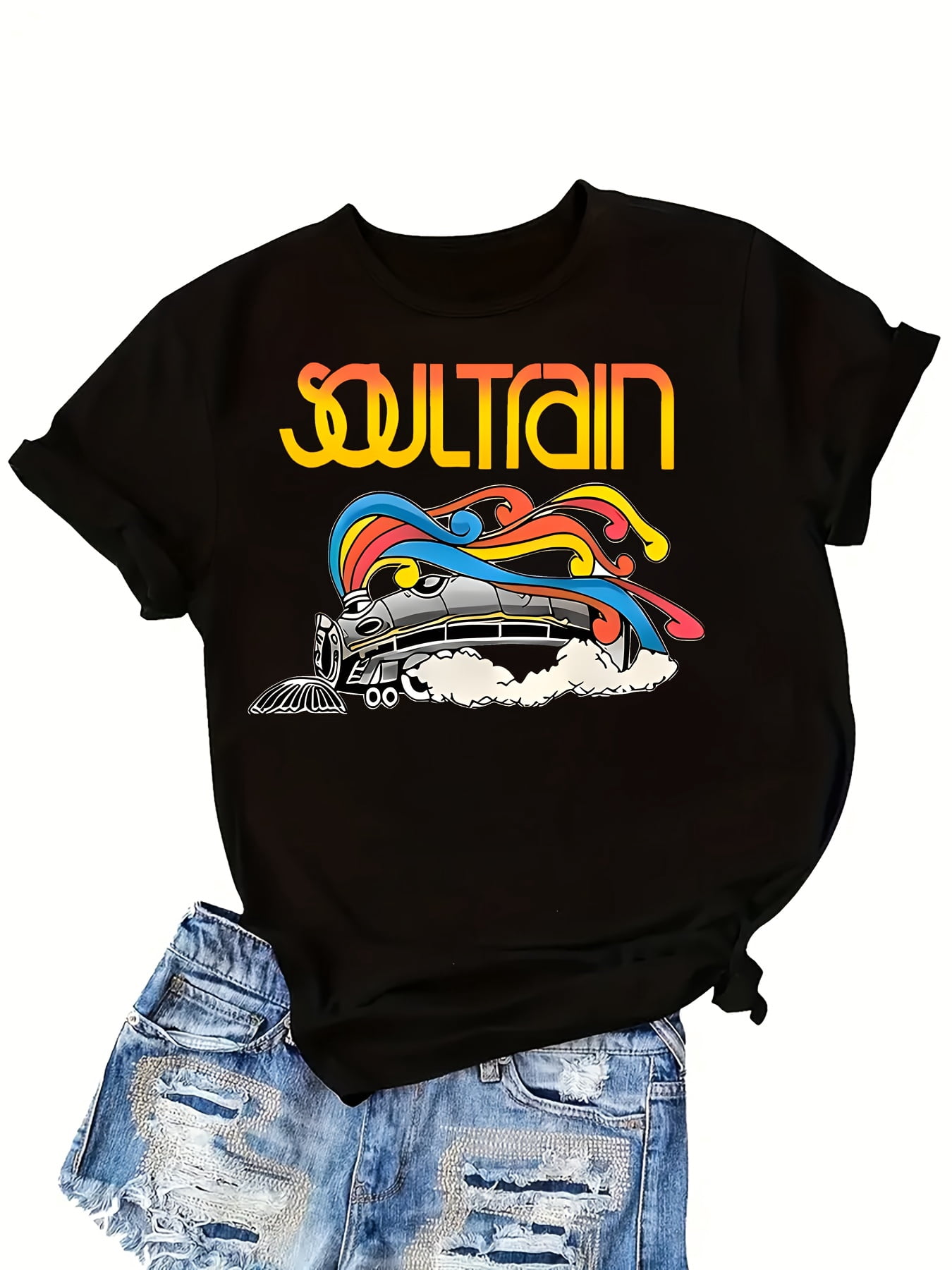 COTTON Women's Plus Size Fashion T-Shirt with Soul Train Graphic ...