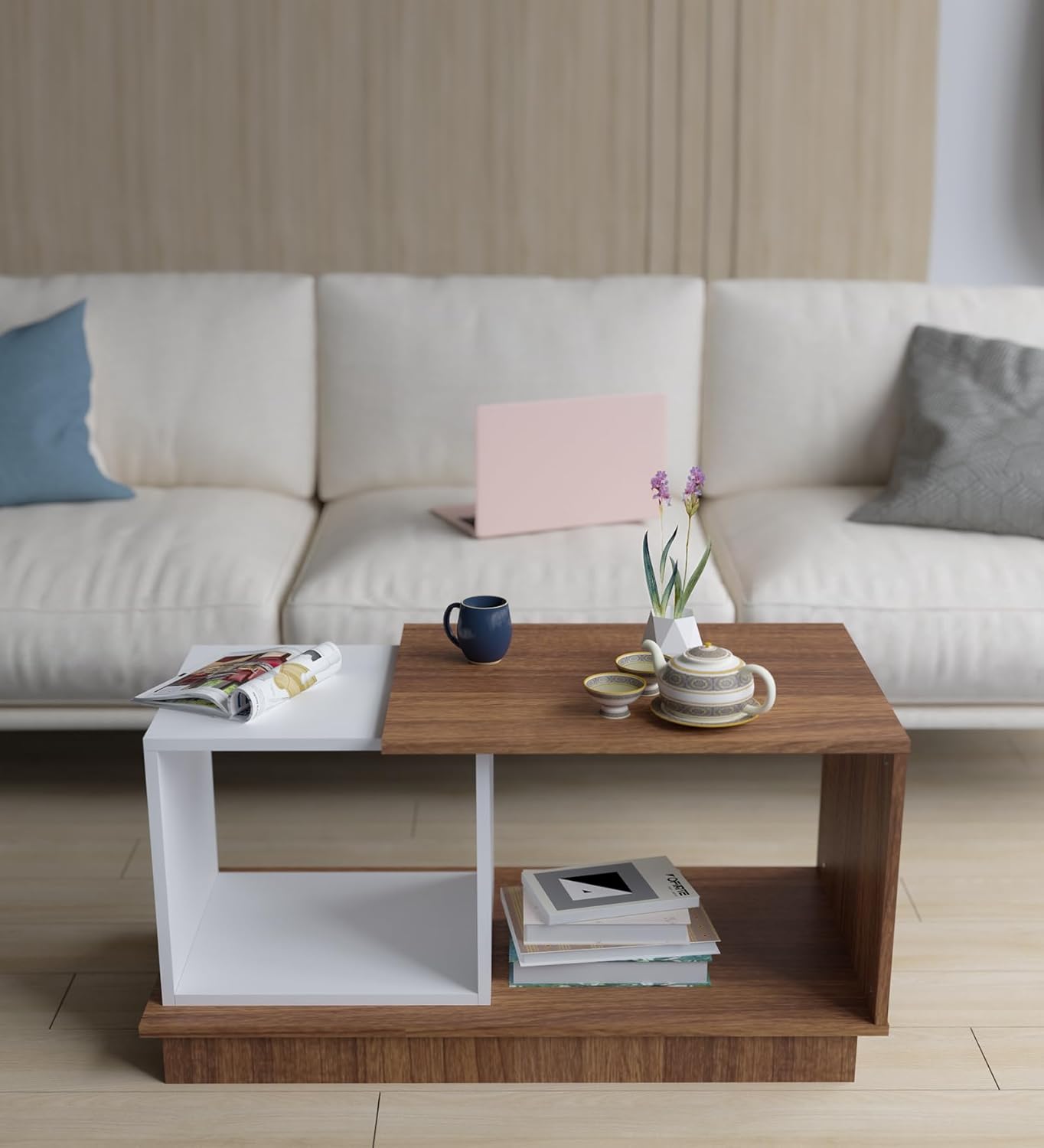 COUCH CULTURE Teabox Engineered Wood Coffee Table Center Table for ...