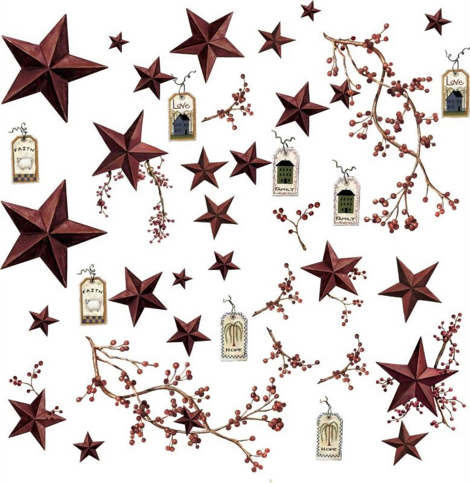 Country Stars Large Adhesive Art: 40 Big Removable Wall Decals, Rustic ...