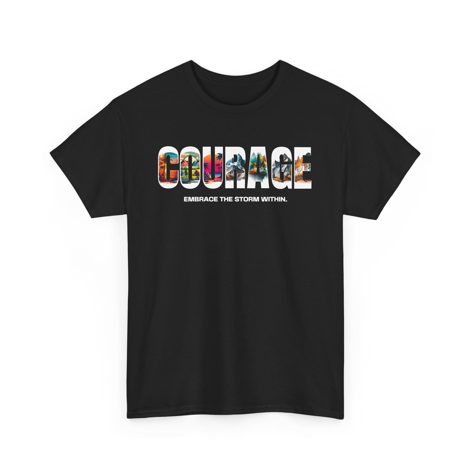COURAGE Unisex Graphic T-shirt, Emotional Awareness Apparel, Nature ...