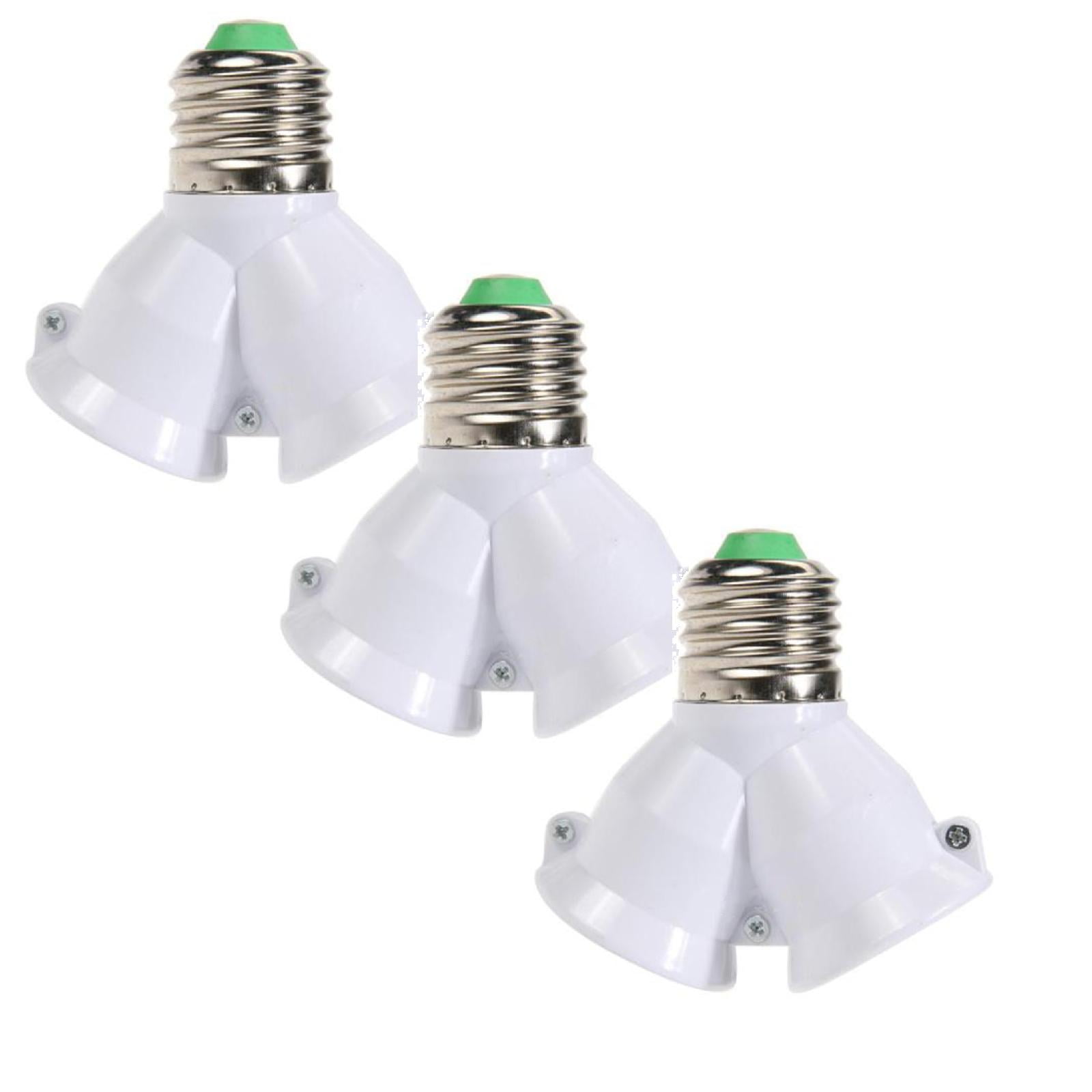 COURAGEDG 2 in 1 E27 to 2 E27 Lamp Socket Splitter Adapter Light Bulb ...