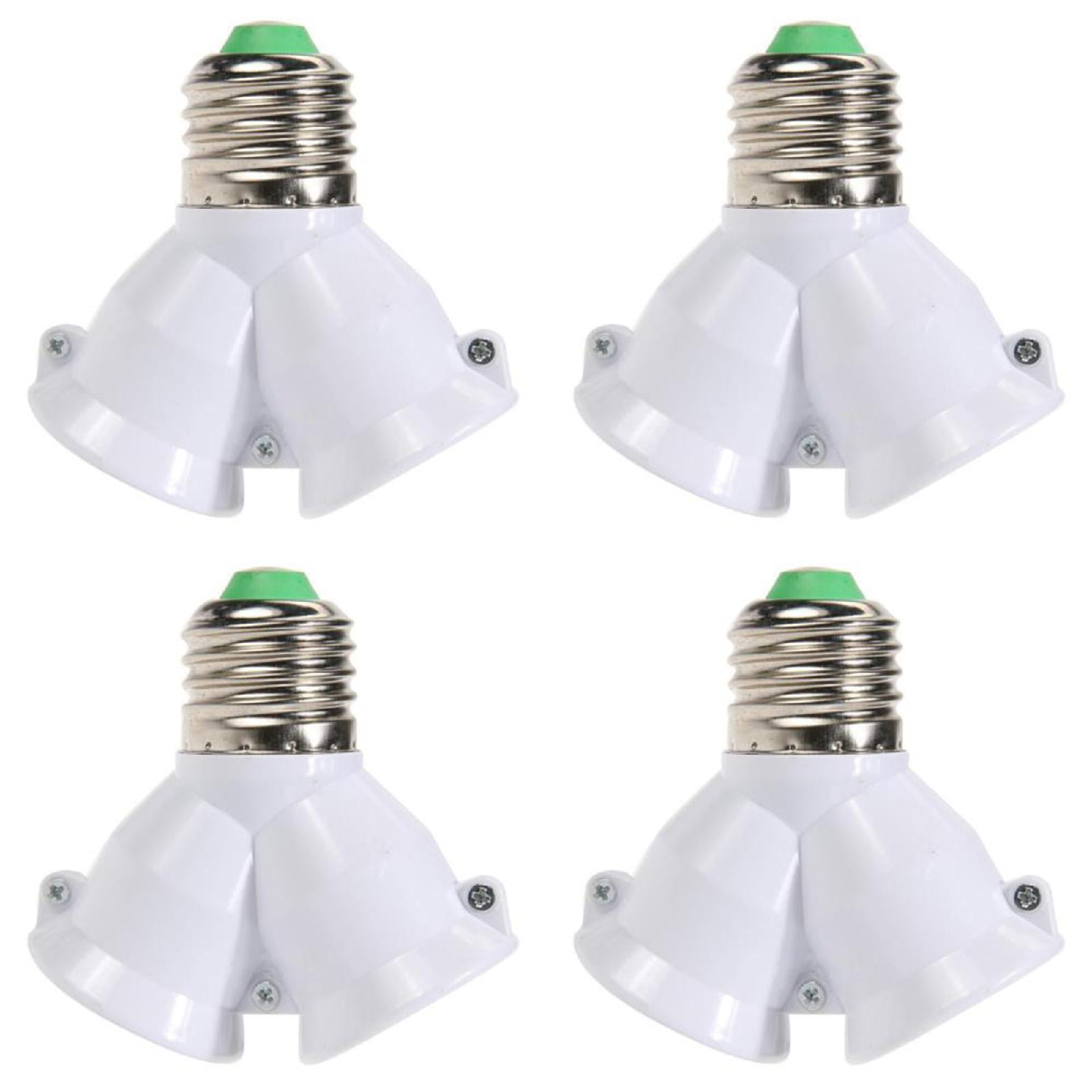COURAGEDG 2 in 1 E27 to 2 E27 Lamp Socket Splitter Adapter Light Bulb ...