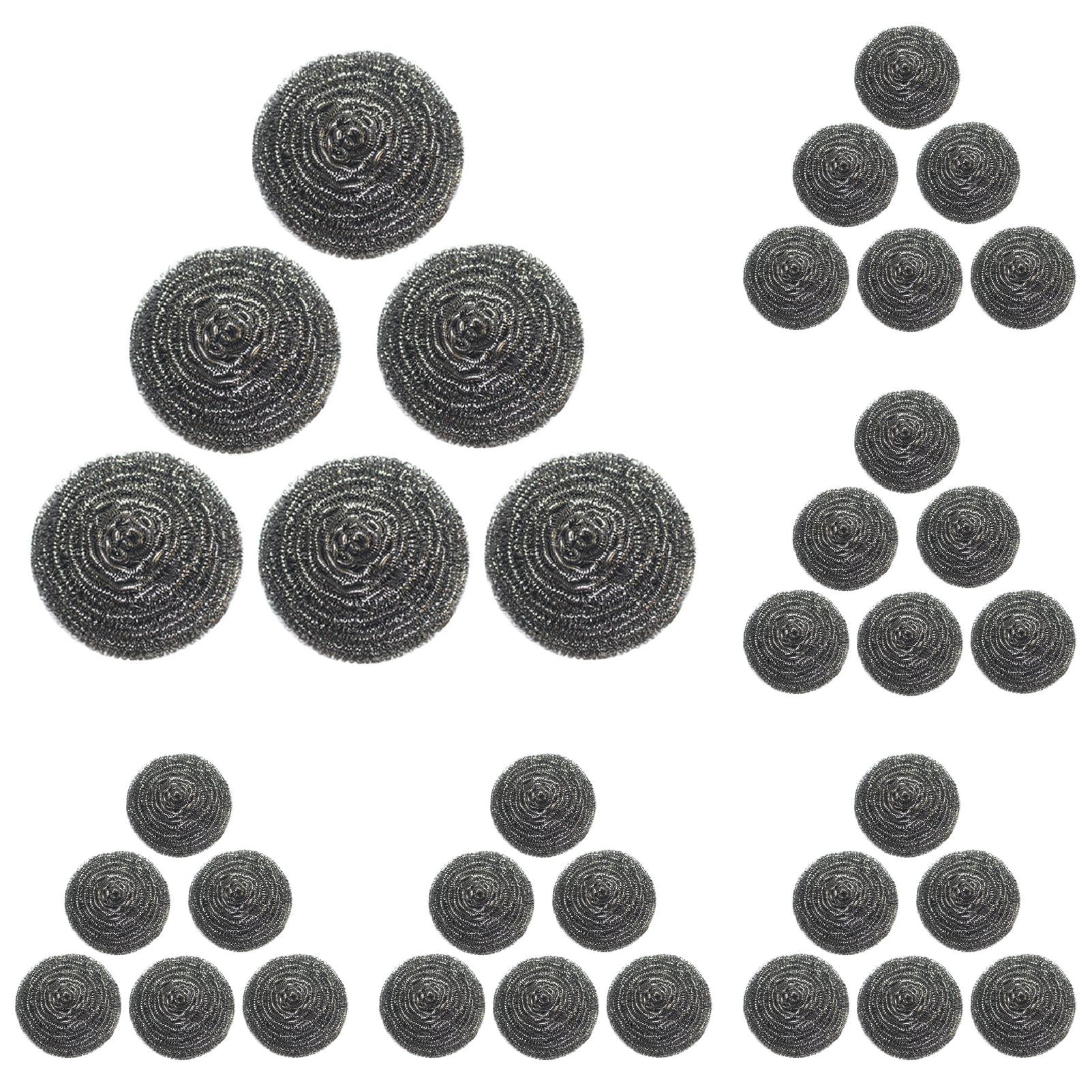 COURAGEDG 36PCs Stainless Steel Sponges Scrubbing Scouring Pad Steel ...
