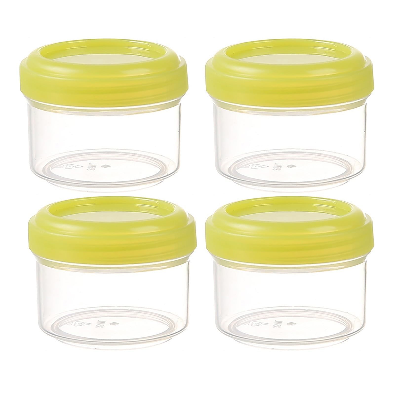 COURAGEDG 4PCS Mini Clear Jars With Leakproof Lids Round Clear ...