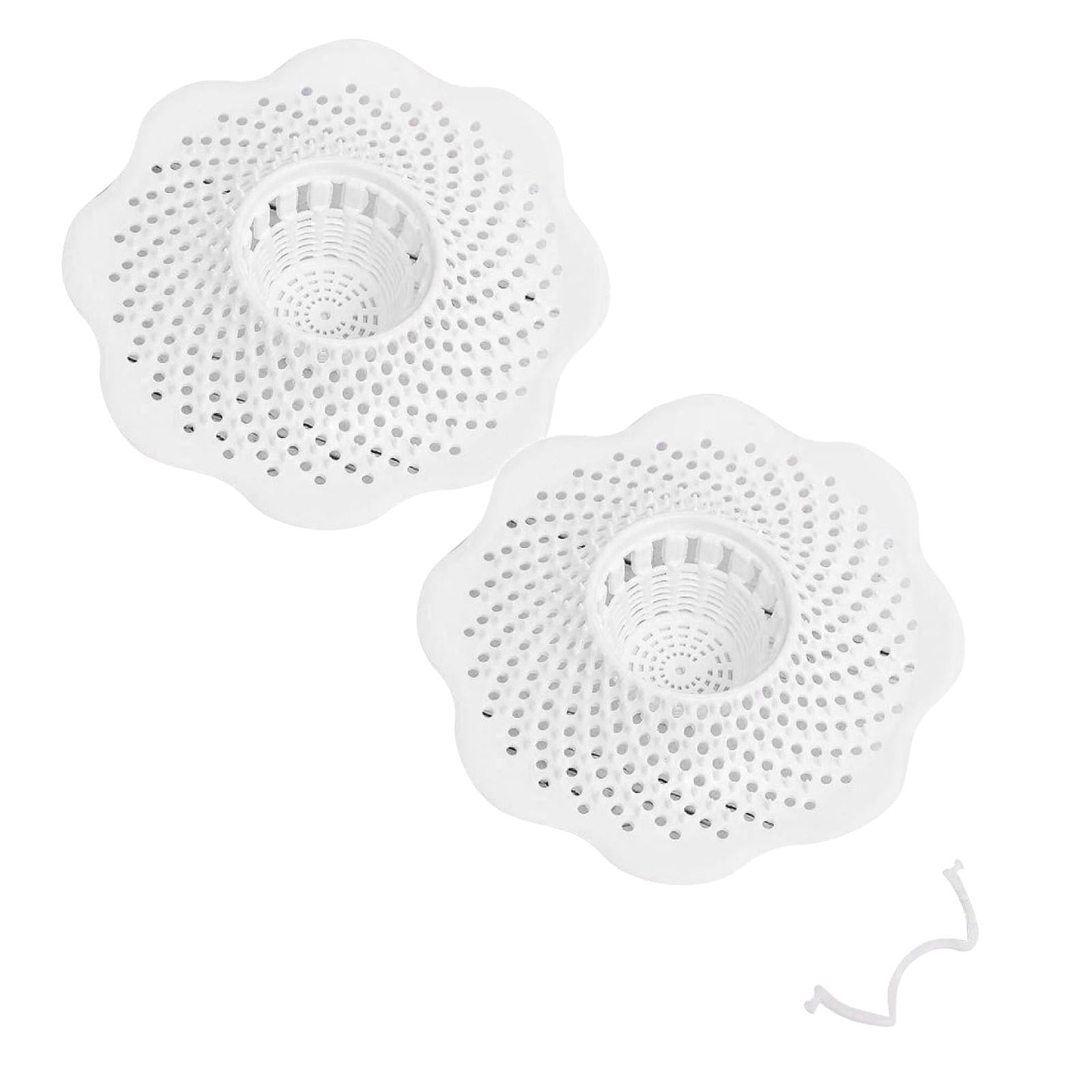 COURAGEDG Hair Catcher Bathroom Tub Strainer In White Home Bathroom ...