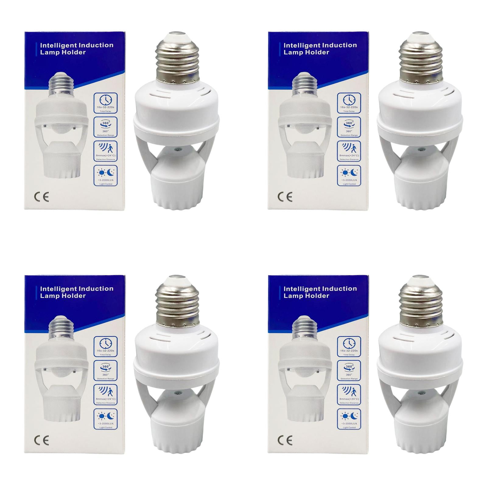 COURAGEDG Motion Sensor Light Socket PIR Motion E27 Screw Bulb Adapter ...