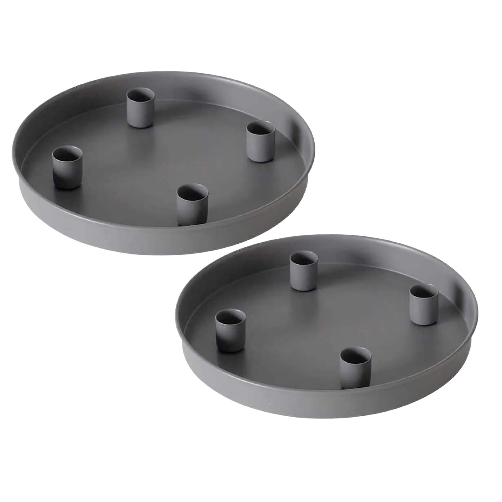 COURAGEDG Round Metal Taper Candle Holder Tray Candlestick Holder With ...