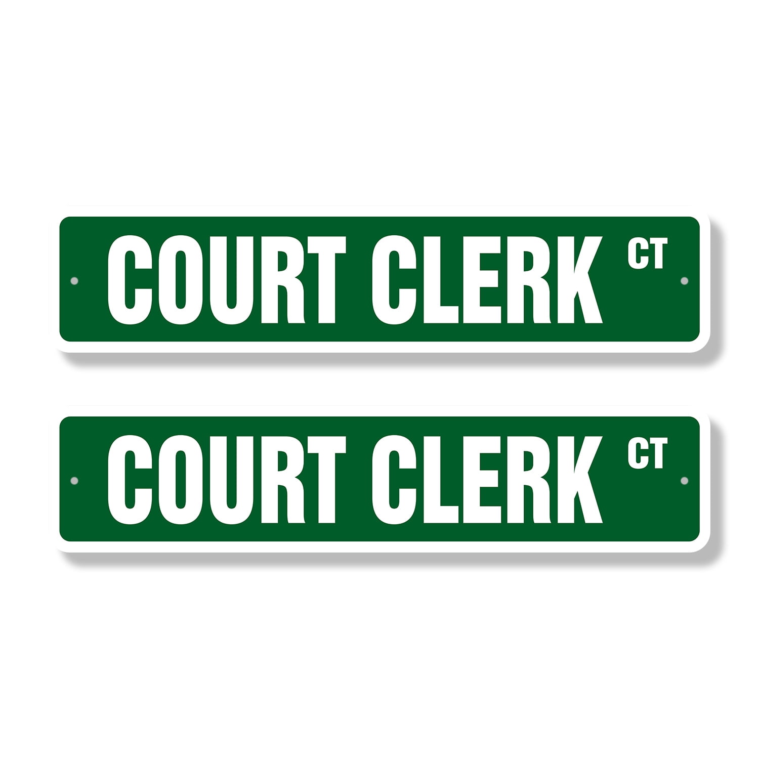 COURT CLERK Classic Street Sign (2 Pack) justice judge jury lawyer law ...