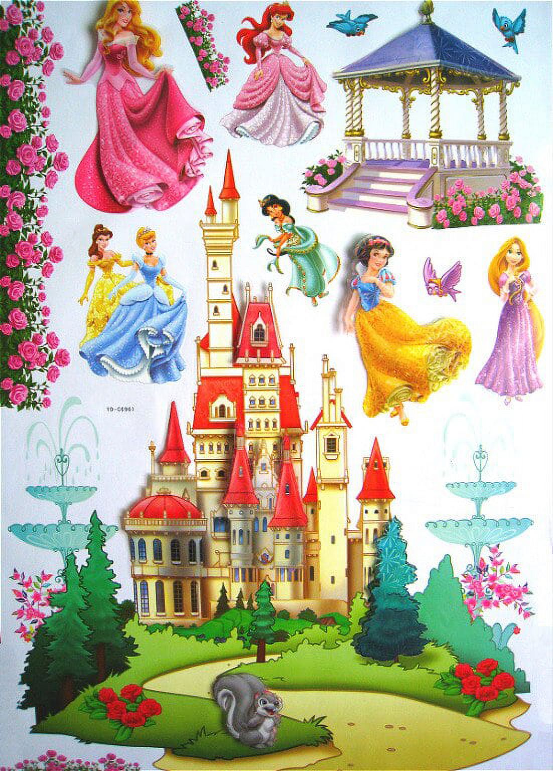 COUTEXYI 1pcs 3D Seven Princess Castle Sticker Art Design Decal Wall ...