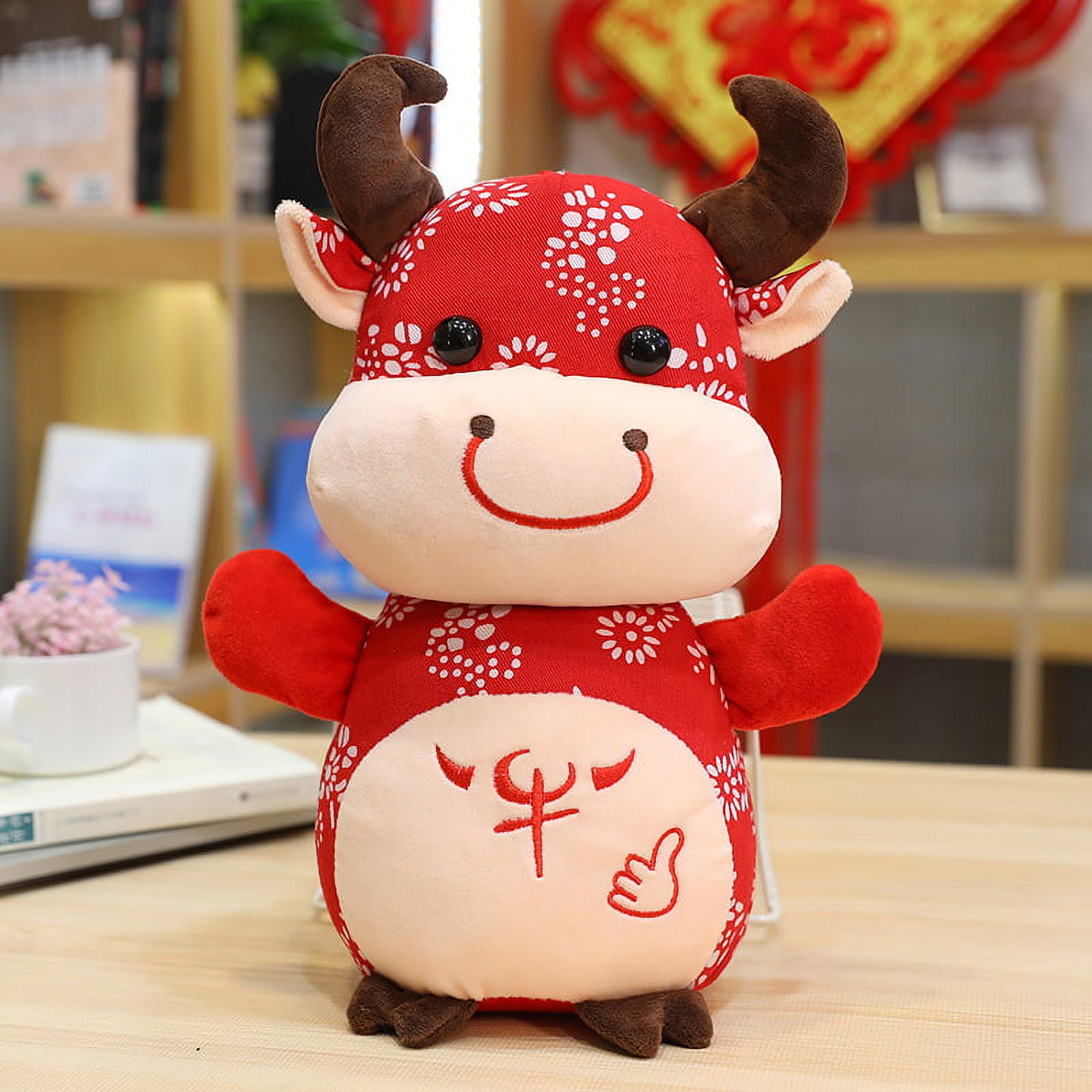 COUTEXYI Plush Toy, Colorful Cartoon Cow Toy Mascot Doll Simulation ...
