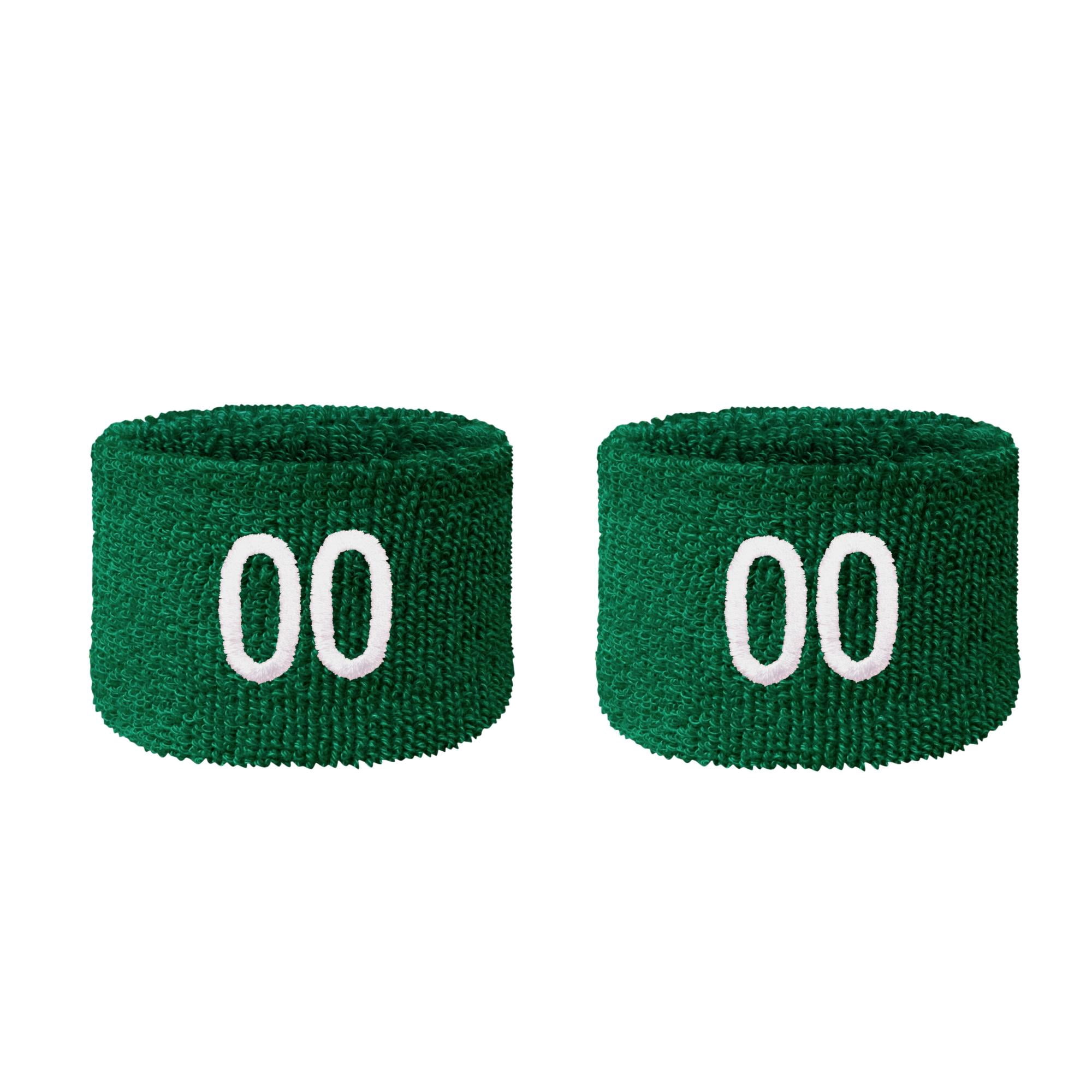 COUVER Basketball Star Kelly Green Wristband with White Number 00, 2.5 ...