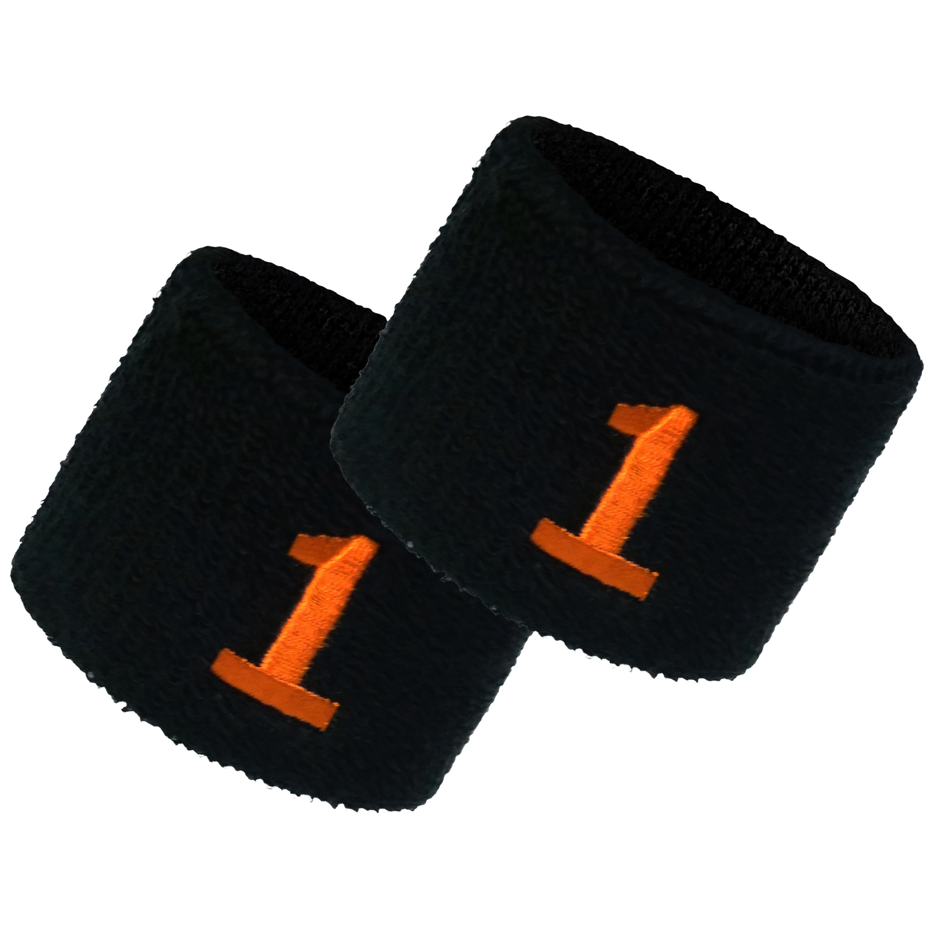 COUVER Embroidered Orange Number 1 Black Terry Cotton Athletic ...
