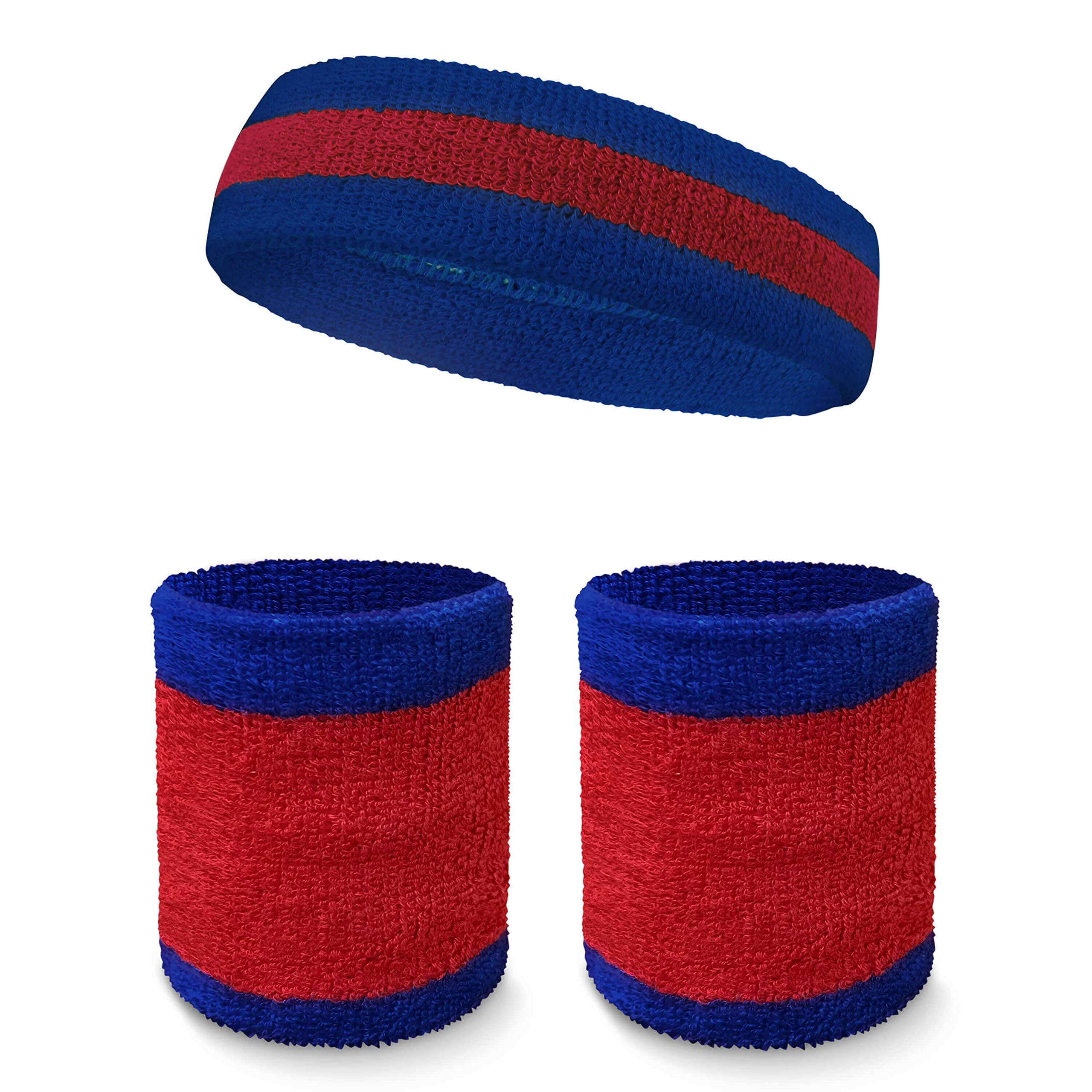 COUVER Premium Tennis Style Standard Size Sweatband Headband Wristbands ...