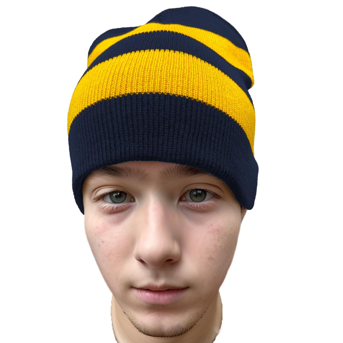 COUVER Striped Knit Warm Beanie with or without Pom Pom Winter Hats ...