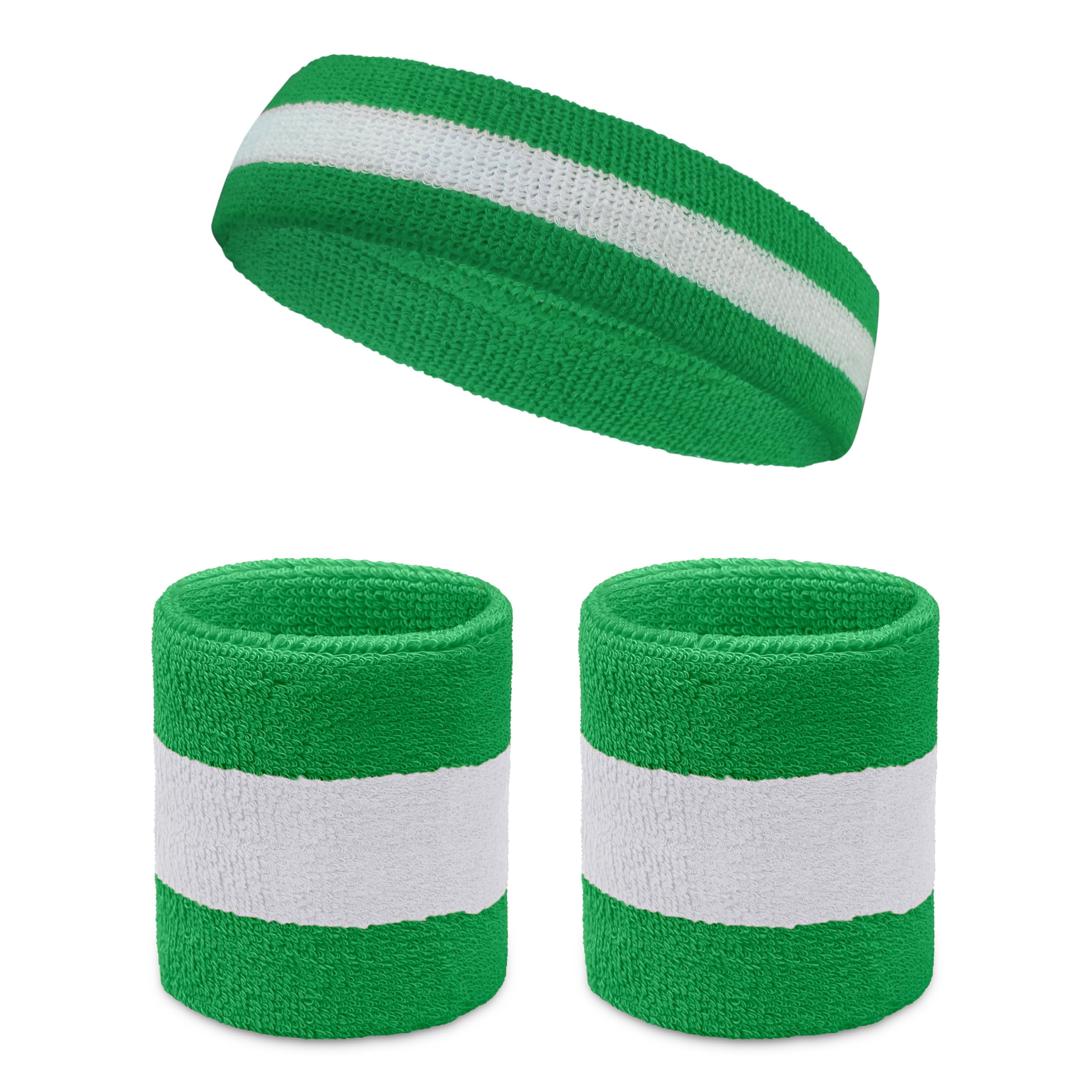 COUVER Sweatband Set Sports Headband Wristband Set Terry Cloth Moisture ...
