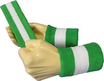 COUVER Sweatband Set Sports Headband Wristband Set Terry Cloth Moisture ...