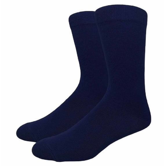 Couver Unisex Classic Cotton Crew Dress Socks, Navy, One Size 8-13 ...