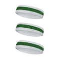 COUVER Unisex Two Color Striped Sports Head Sweatband Green 3 Pack ...