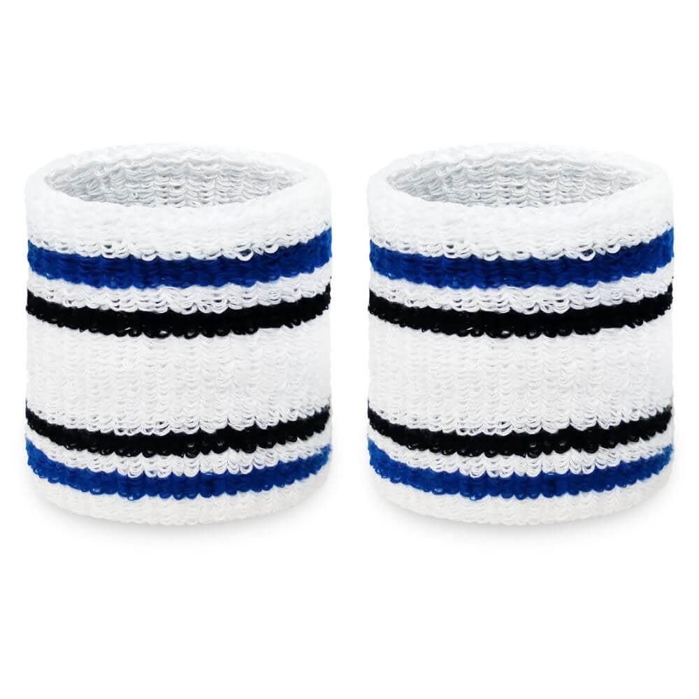 COUVER Wristbands for Events - Adult White with Blue/Black Lines Cotton ...