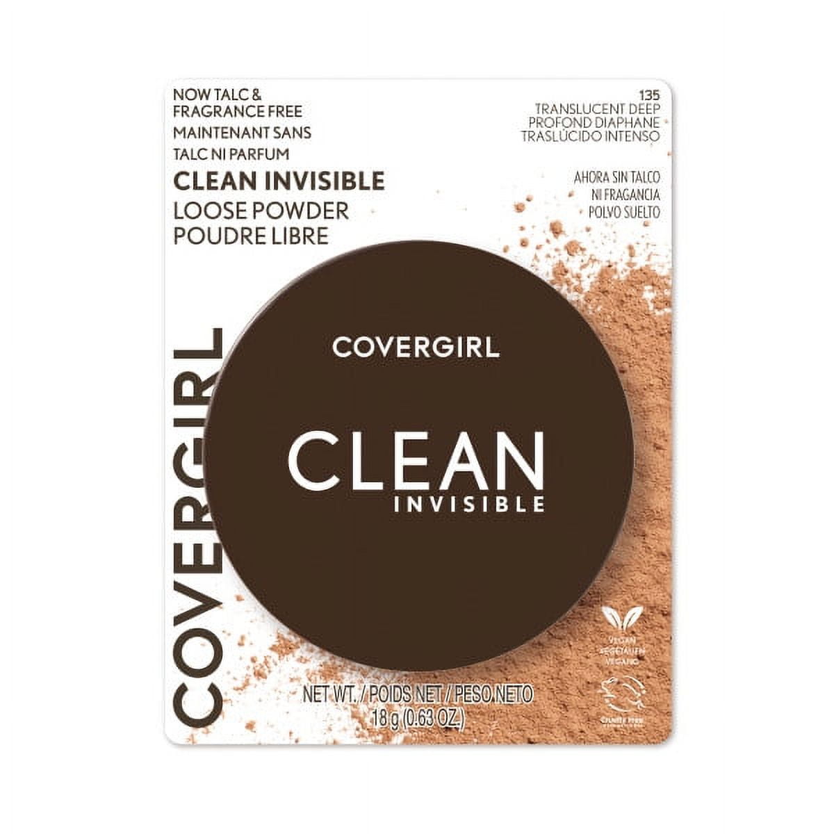 Covergirl Clean Invisible Loose Powder, 135 Translucent Deep, 0.63 oz ...