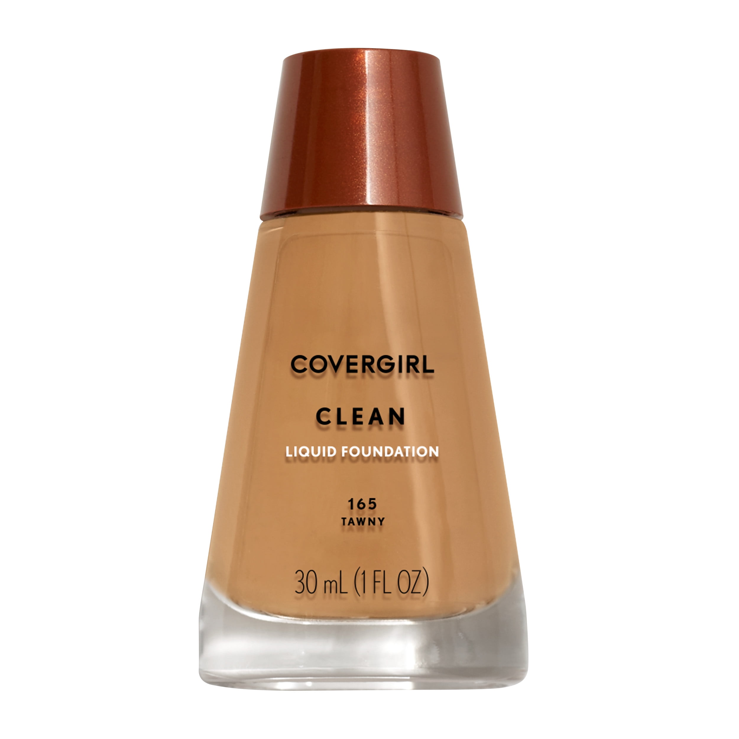 COVERGIRL Clean Liquid Foundation, 165 Tawny, 1 fl oz, Liquid ...