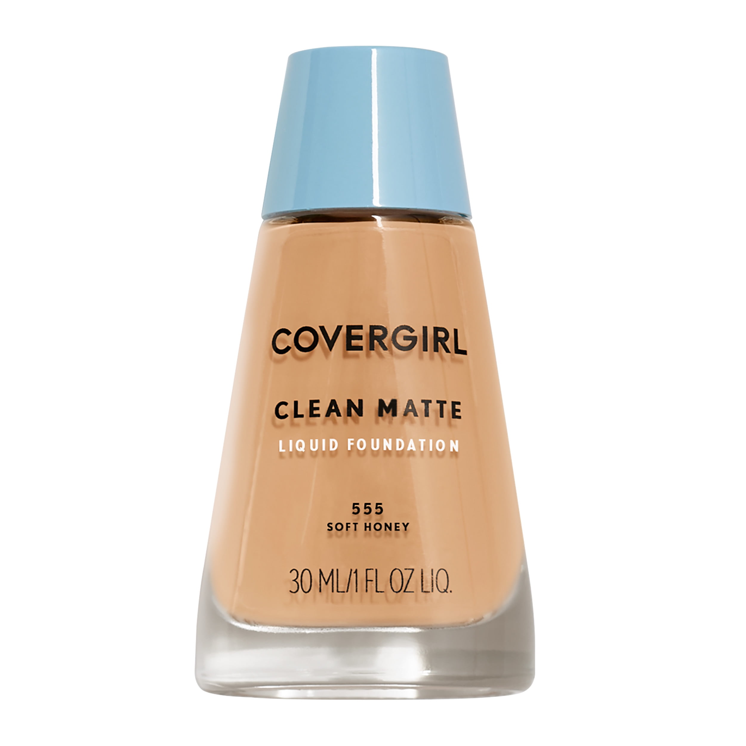 COVERGIRL Clean Matte Foundation, 555 Soft Honey, 1 fl oz, Moisturizing ...
