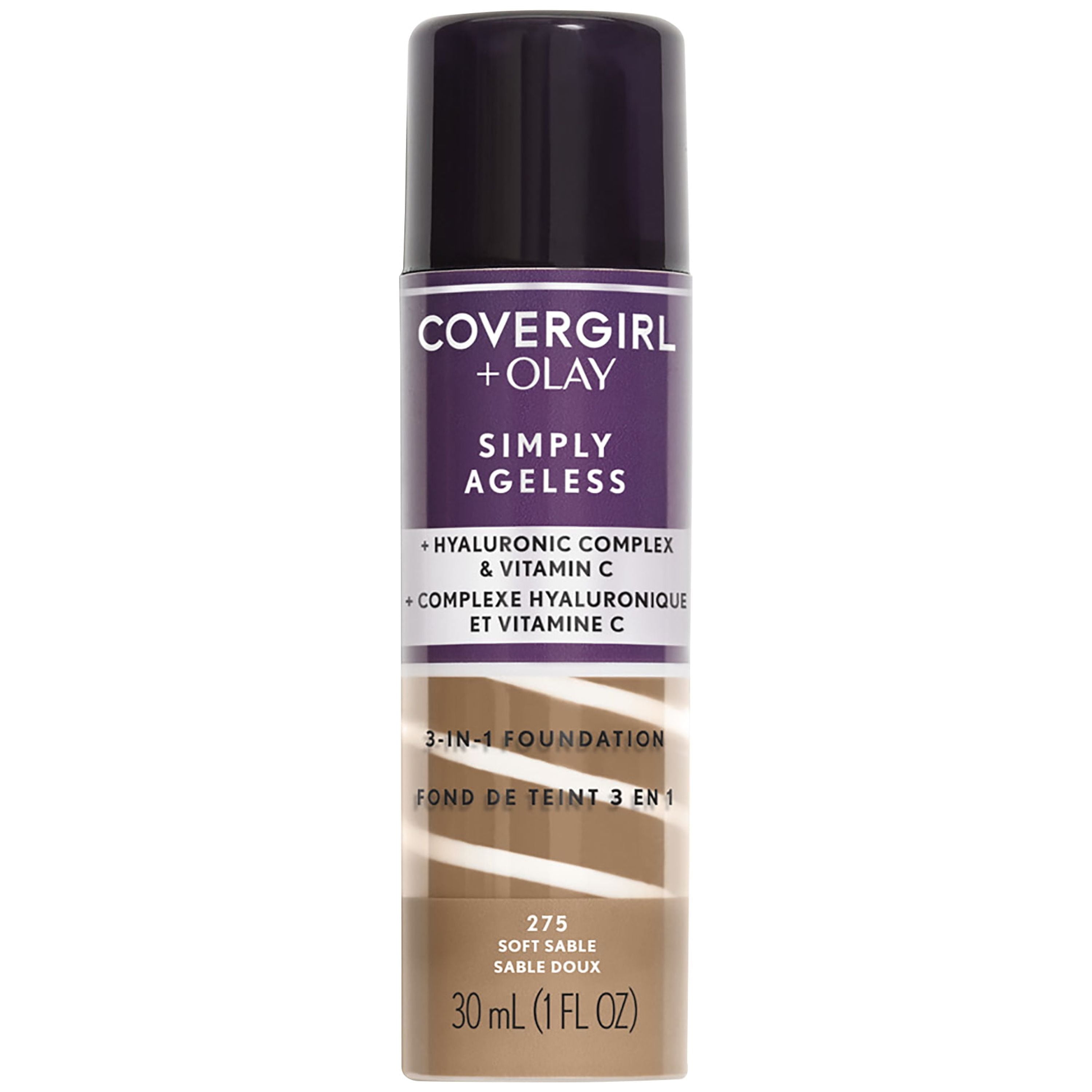 COVERGIRL + OLAY Simply Ageless 3-in-1 Liquid Foundation, Soft Sable ...