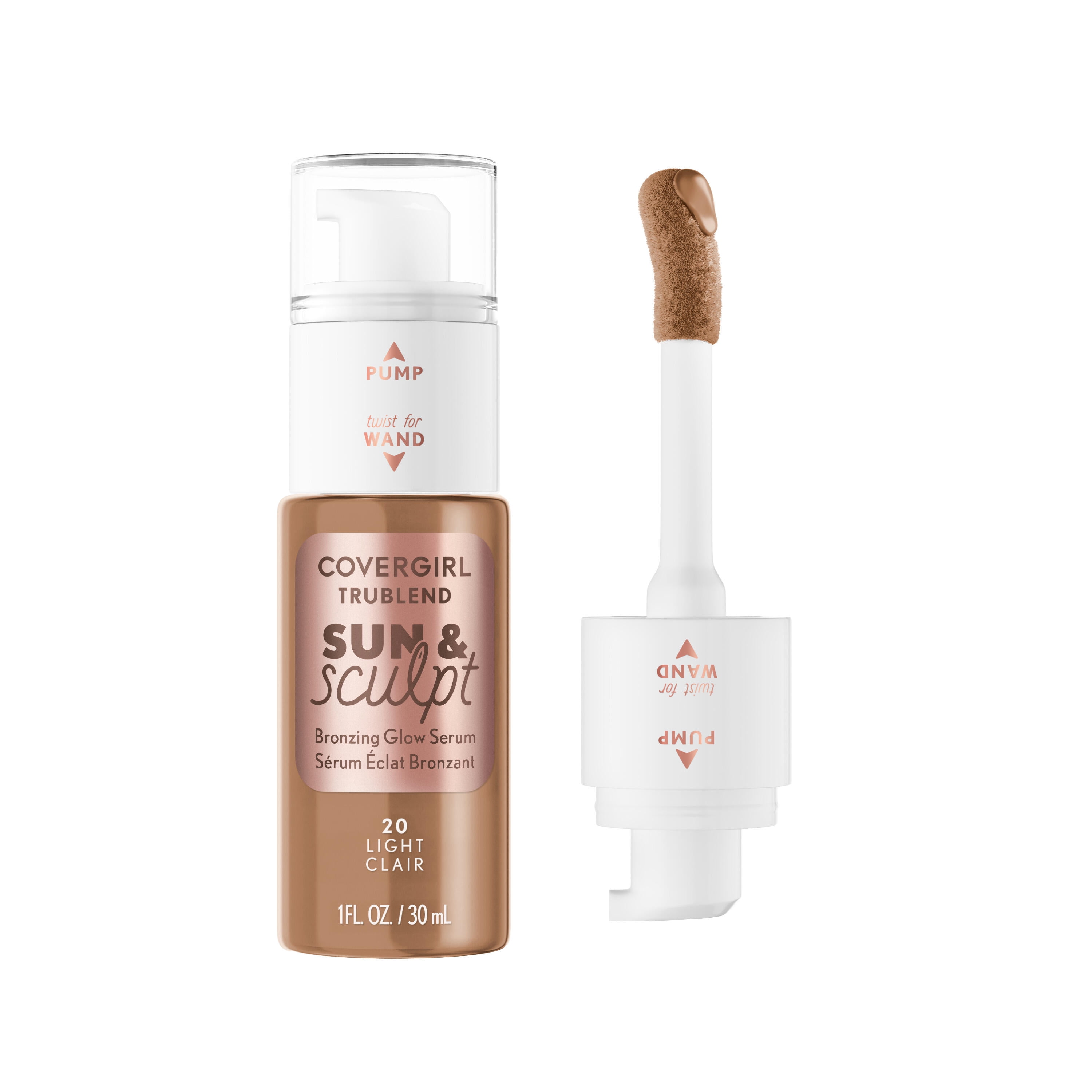 COVERGIRL TruBlend Sun & Sculpt Bronzing Glow Serum - 20 Light, 1. FL ...
