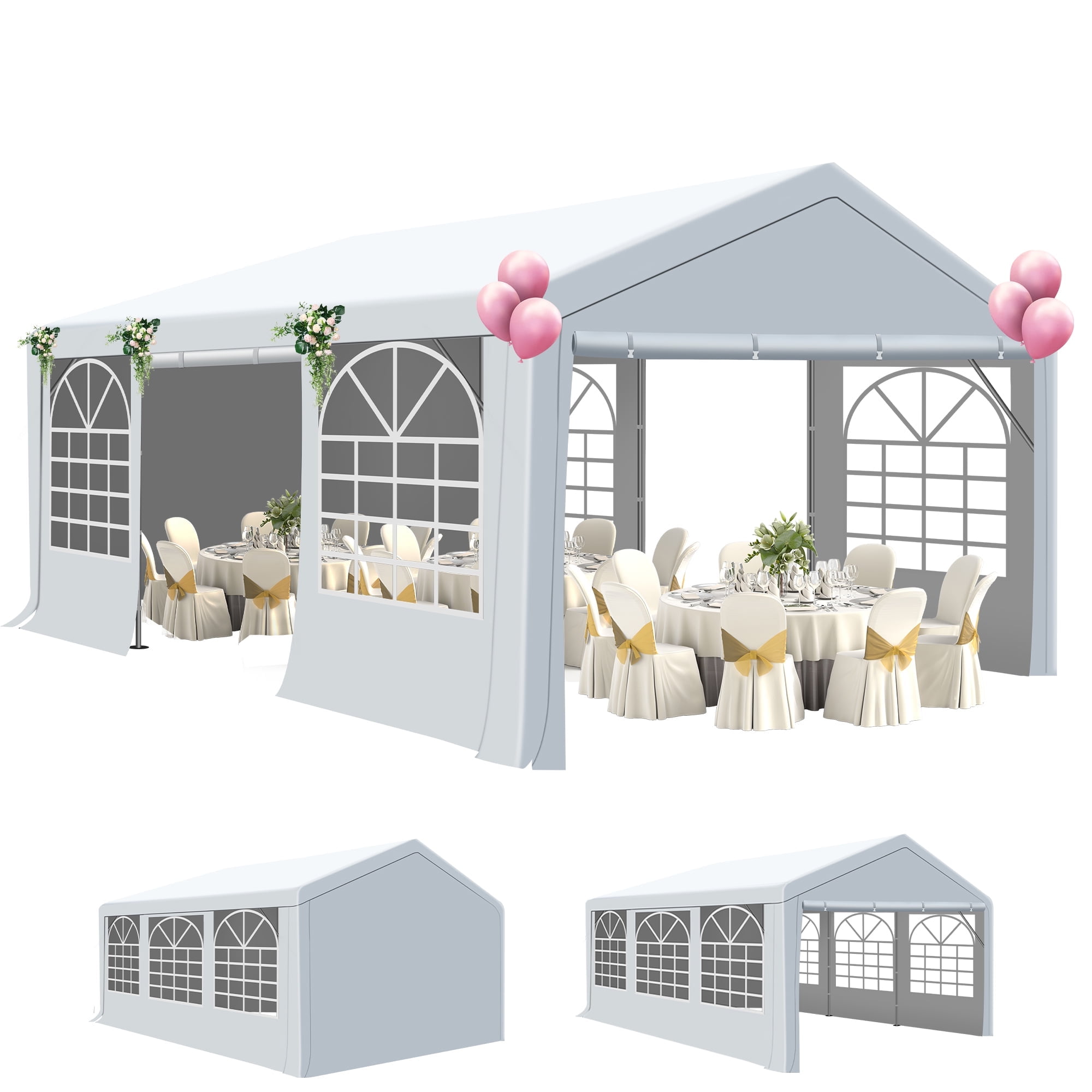 COVERONICS 10x30FT Patio Party Tent with Windows - Heavy Duty Wedding ...