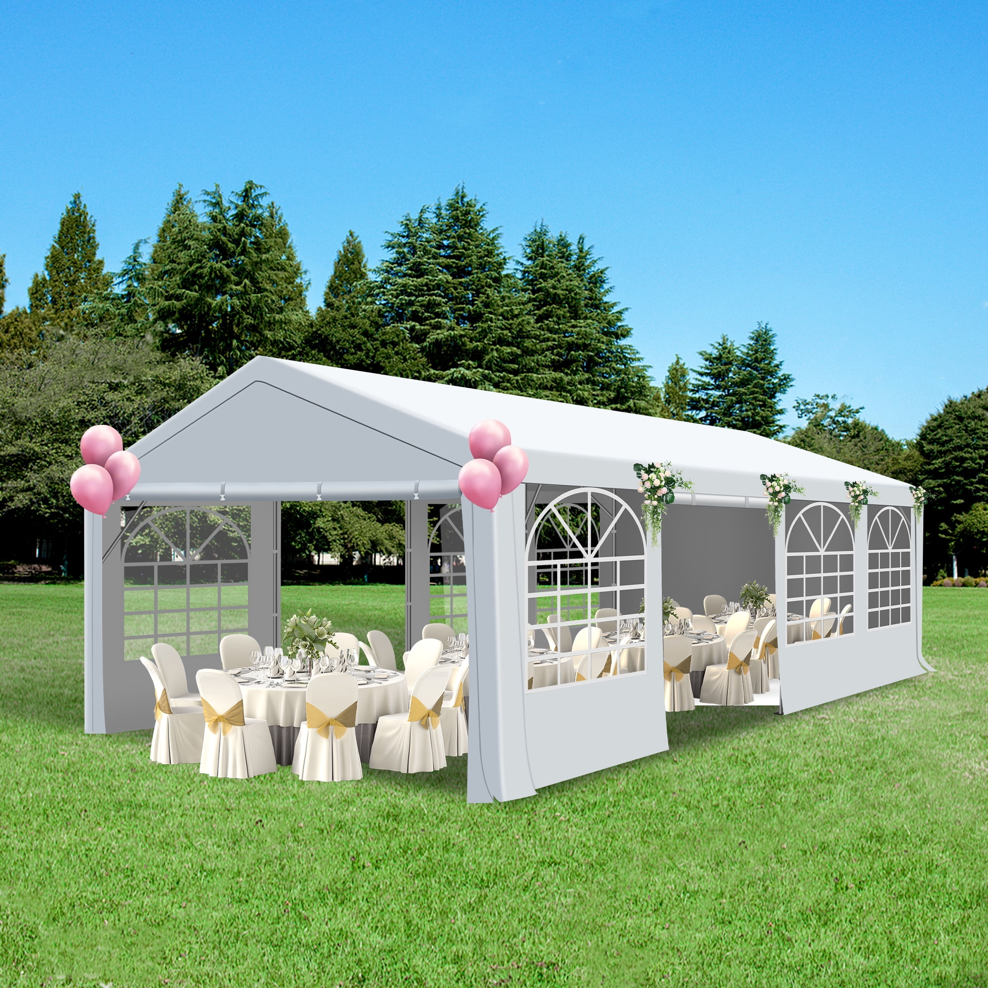 COVERONICS 13x26FT Waterproof Wedding Tent - Patio Gazebo with Windows ...