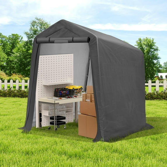 COVERONICS 6' x 7' Outdoor Storage Shed - Heavy Duty Portable Shelter Carport with Ventilation ...