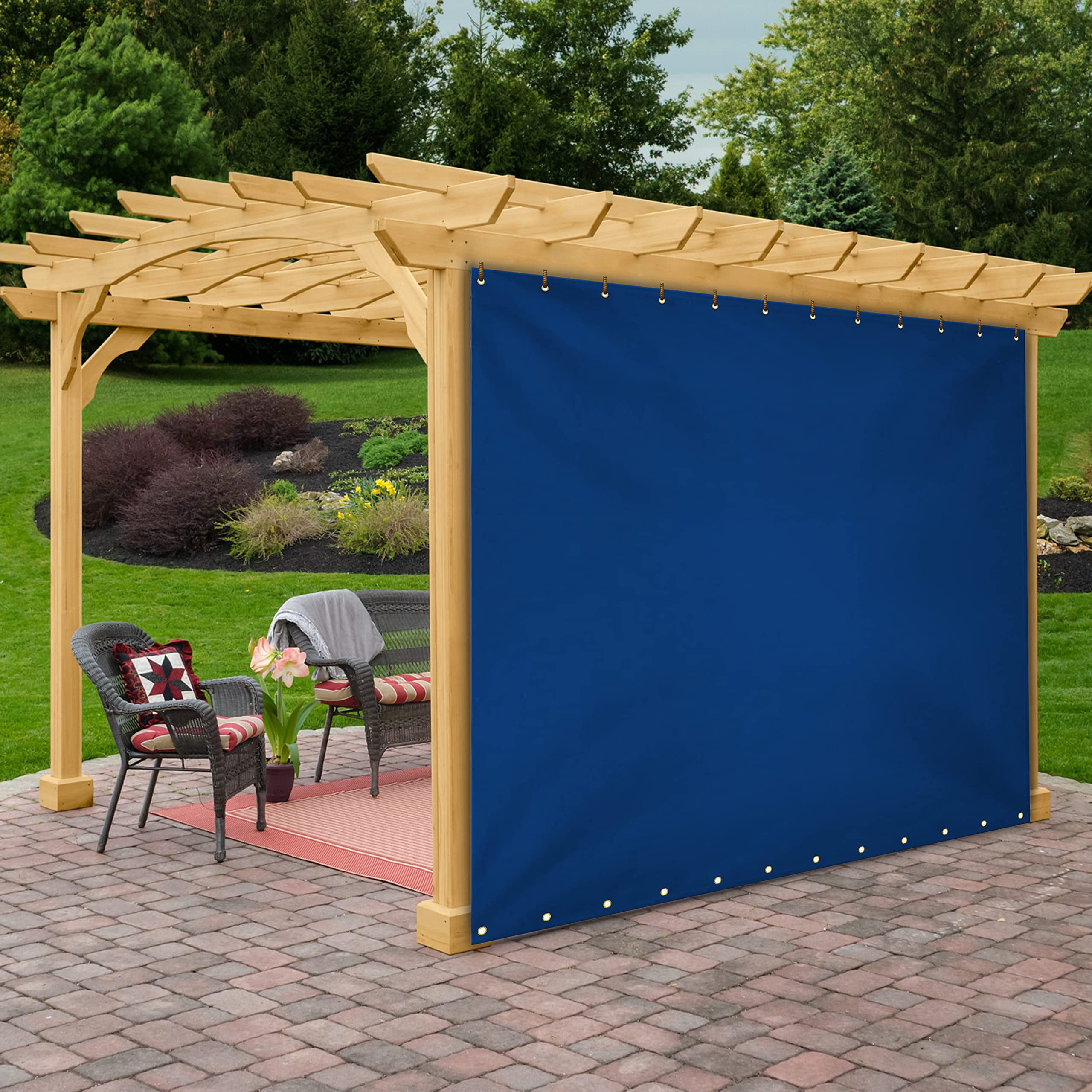 COVERS&ALL Outdoor Vinyl Curtain for Patio Furniture 18 Oz, Weather ...