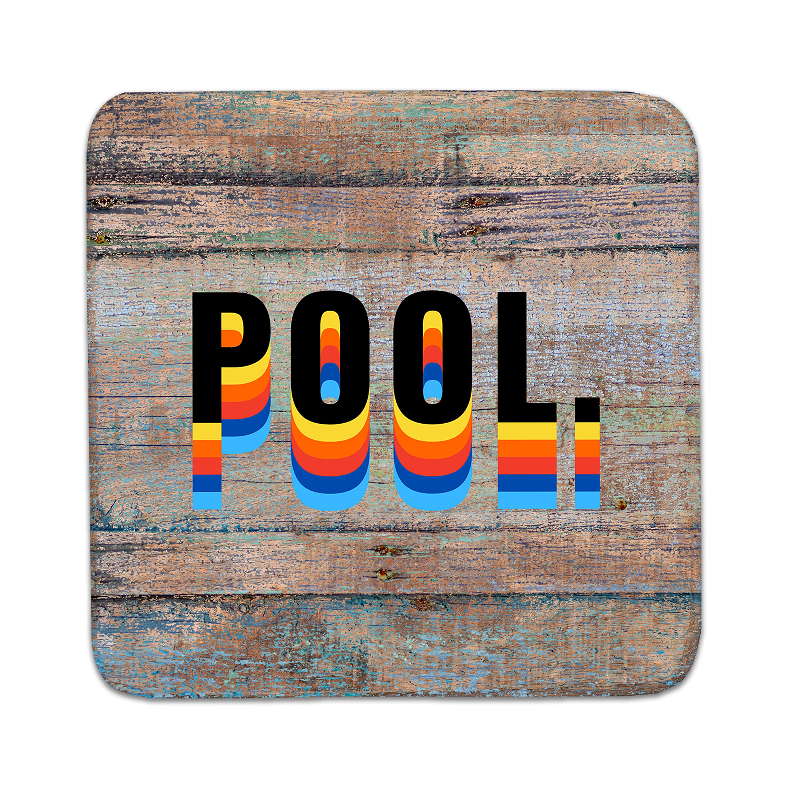 COVERS&ALL Wooden Pool Sign Made of Solid Mango Wood with 3 Planks, UV ...