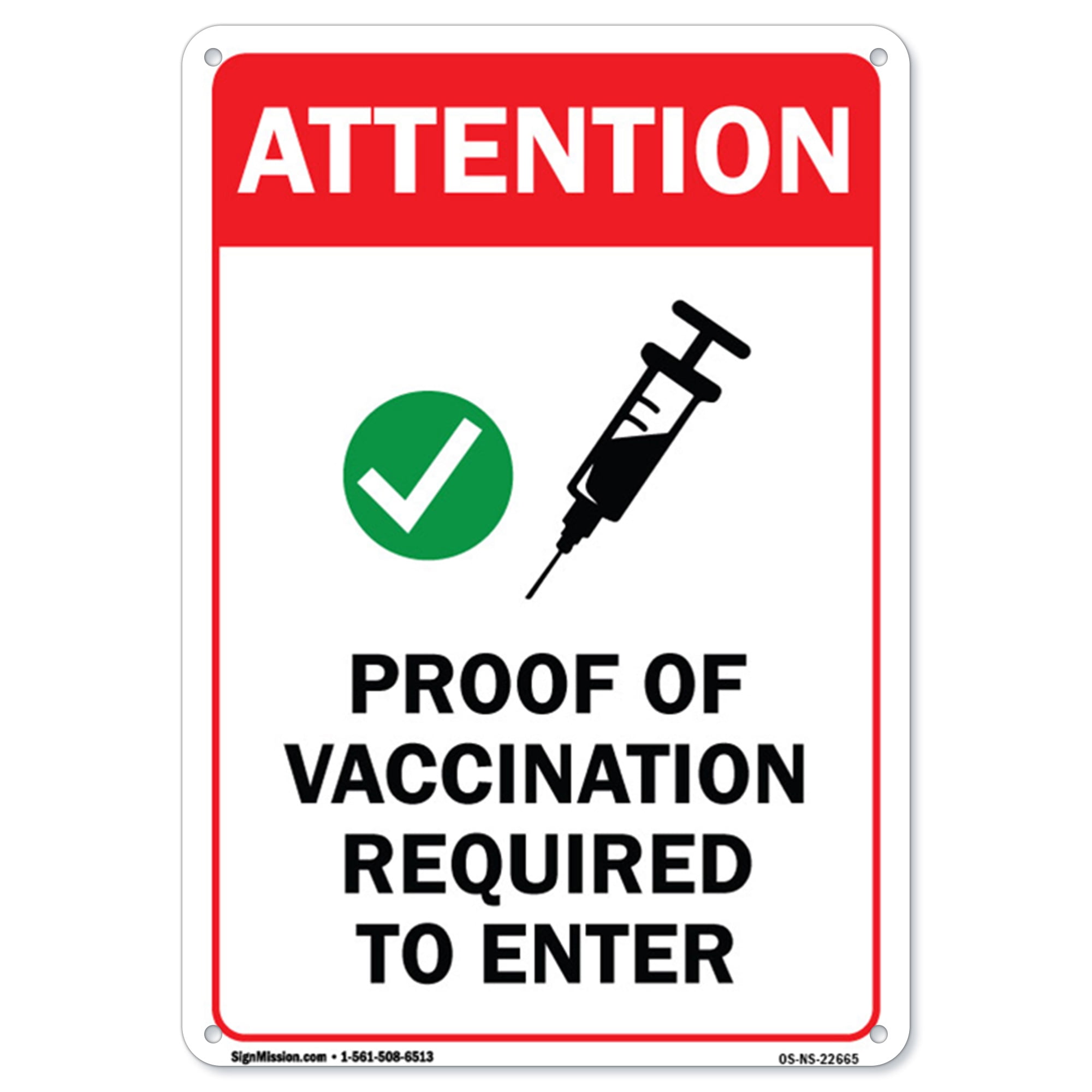 COVID-19 Notice Sign - Attention Proof of Vaccination Required to Enter ...