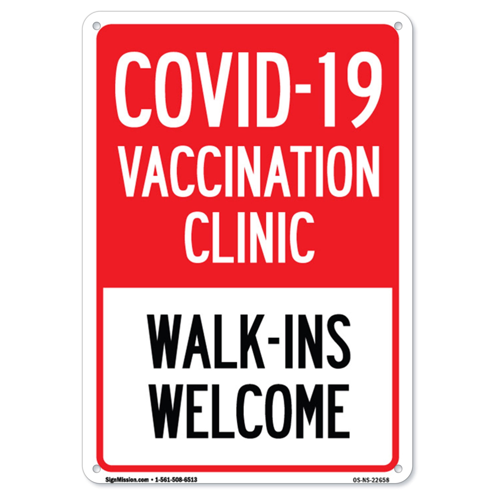 COVID-19 Notice Sign - Covid-19 Vaccination Clinic Walk-Ins Welcome ...