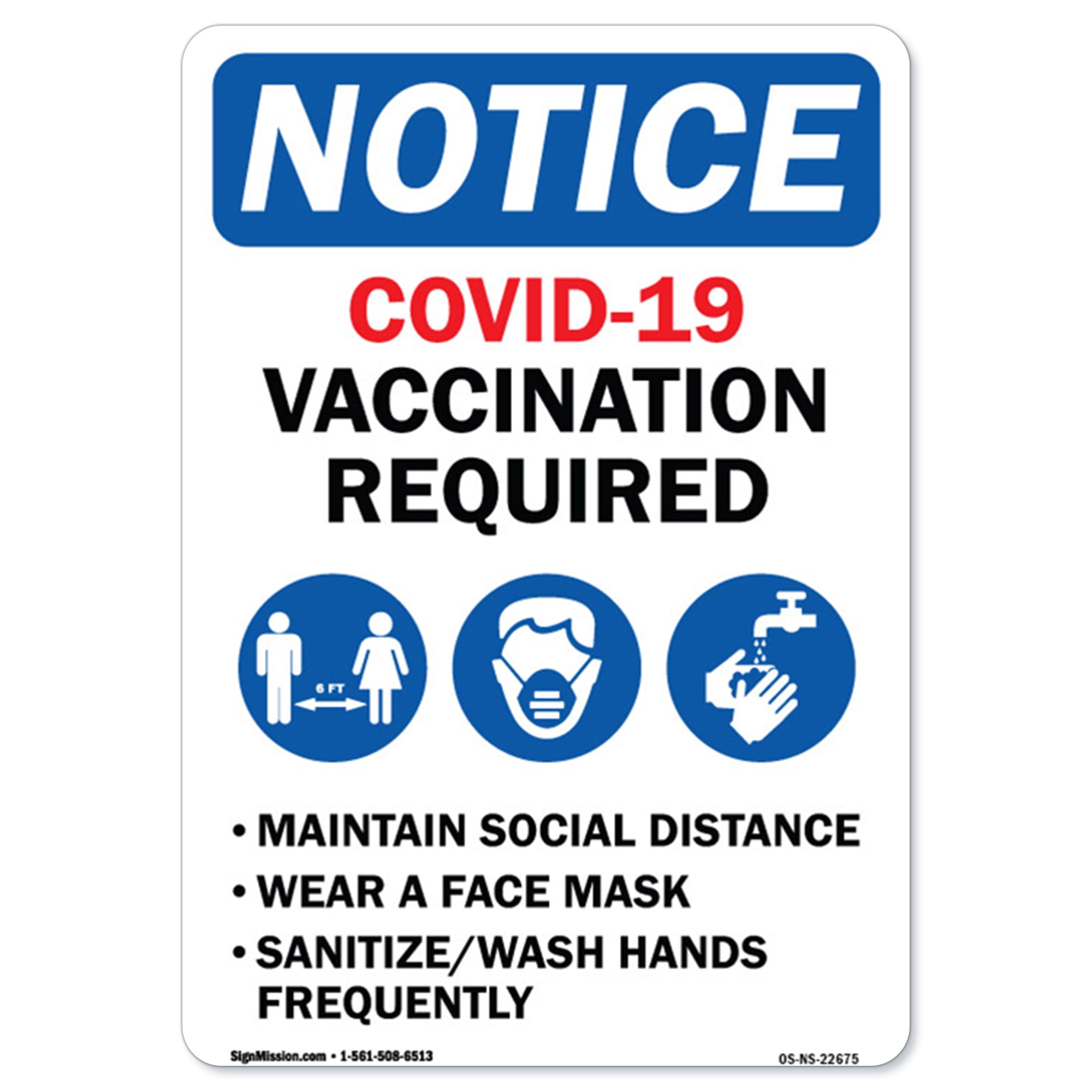 COVID-19 Notice Sign - Notice - Covid-19 Vaccination Required | Peel ...