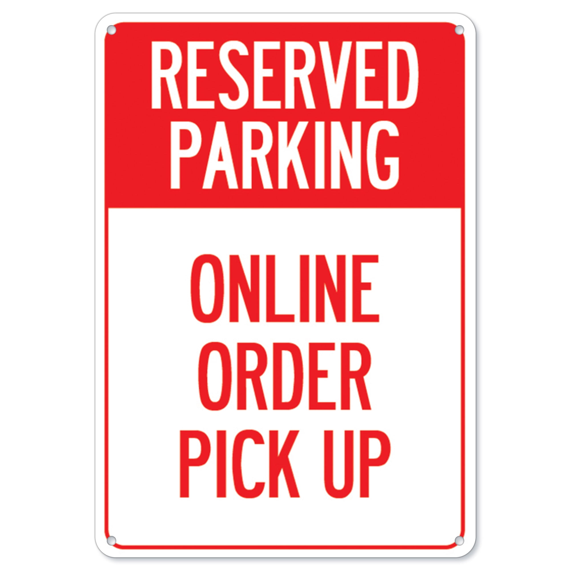 COVID-19 Notice Sign - Reserved Parking Online Order Pick Up | Plastic ...