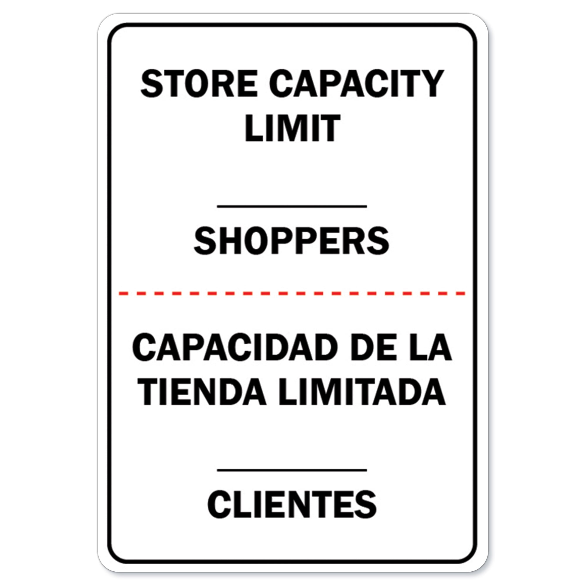 COVID-19 Notice Sign - Store Capacity Limit Shoppers Spanish | Peel And ...