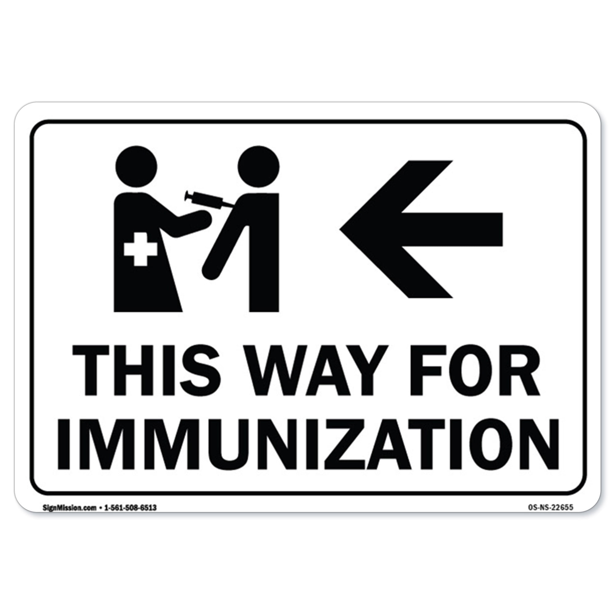 COVID-19 Notice Sign - This Way for Immunization Left Arrow | Peel And ...