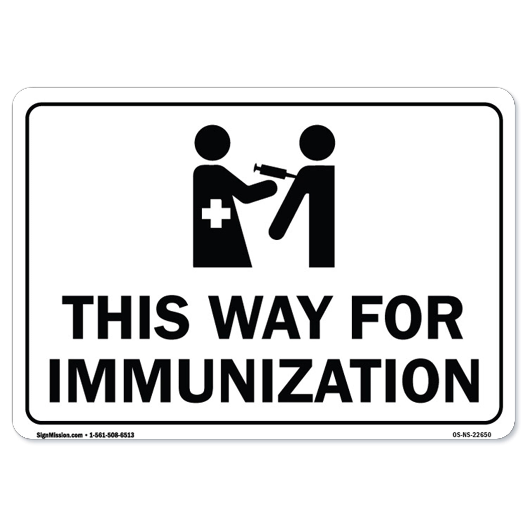 COVID-19 Notice Sign - This Way for Immunization | Peel And Stick Wall ...