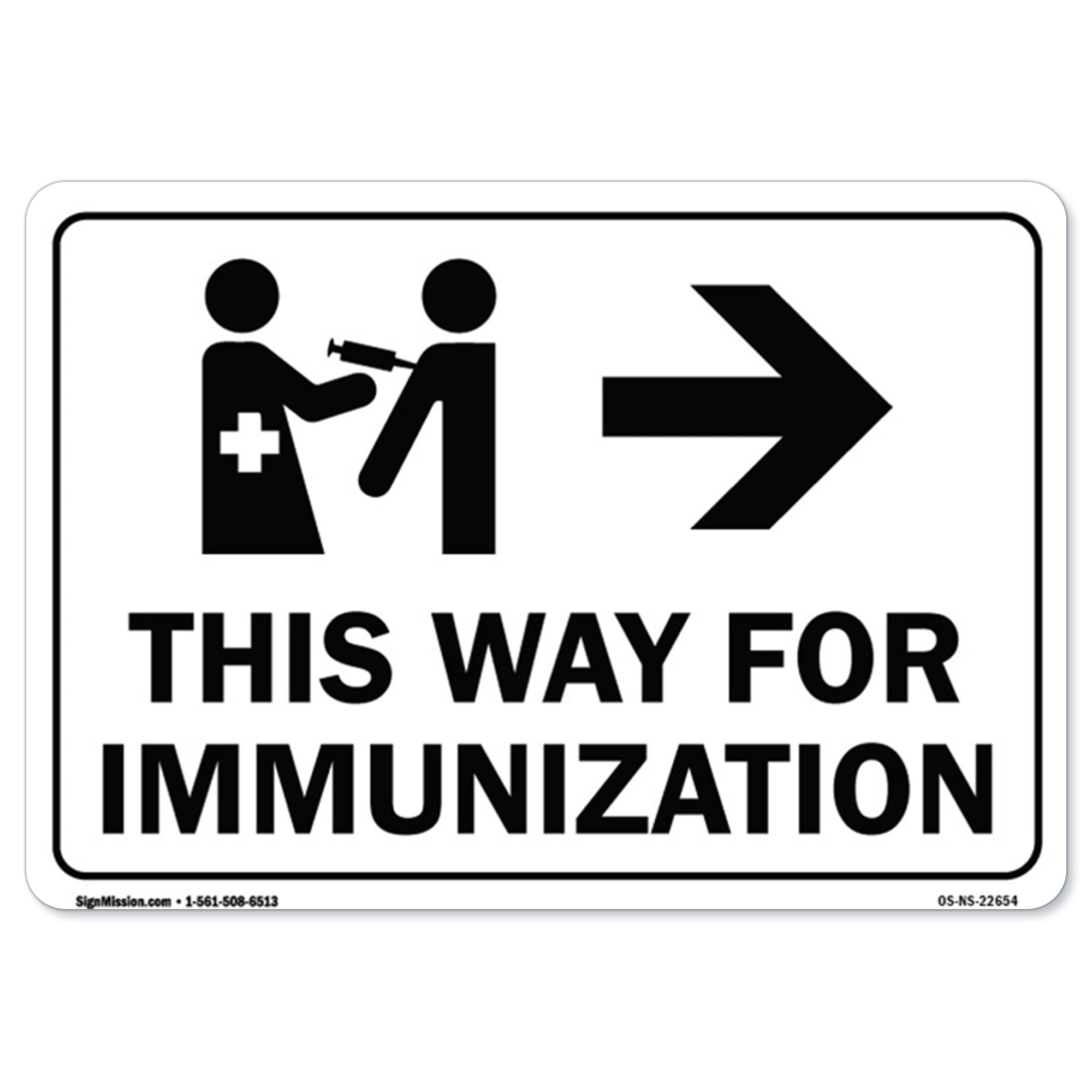 COVID-19 Notice Sign - This Way for Immunization Right Arrow | Peel And ...