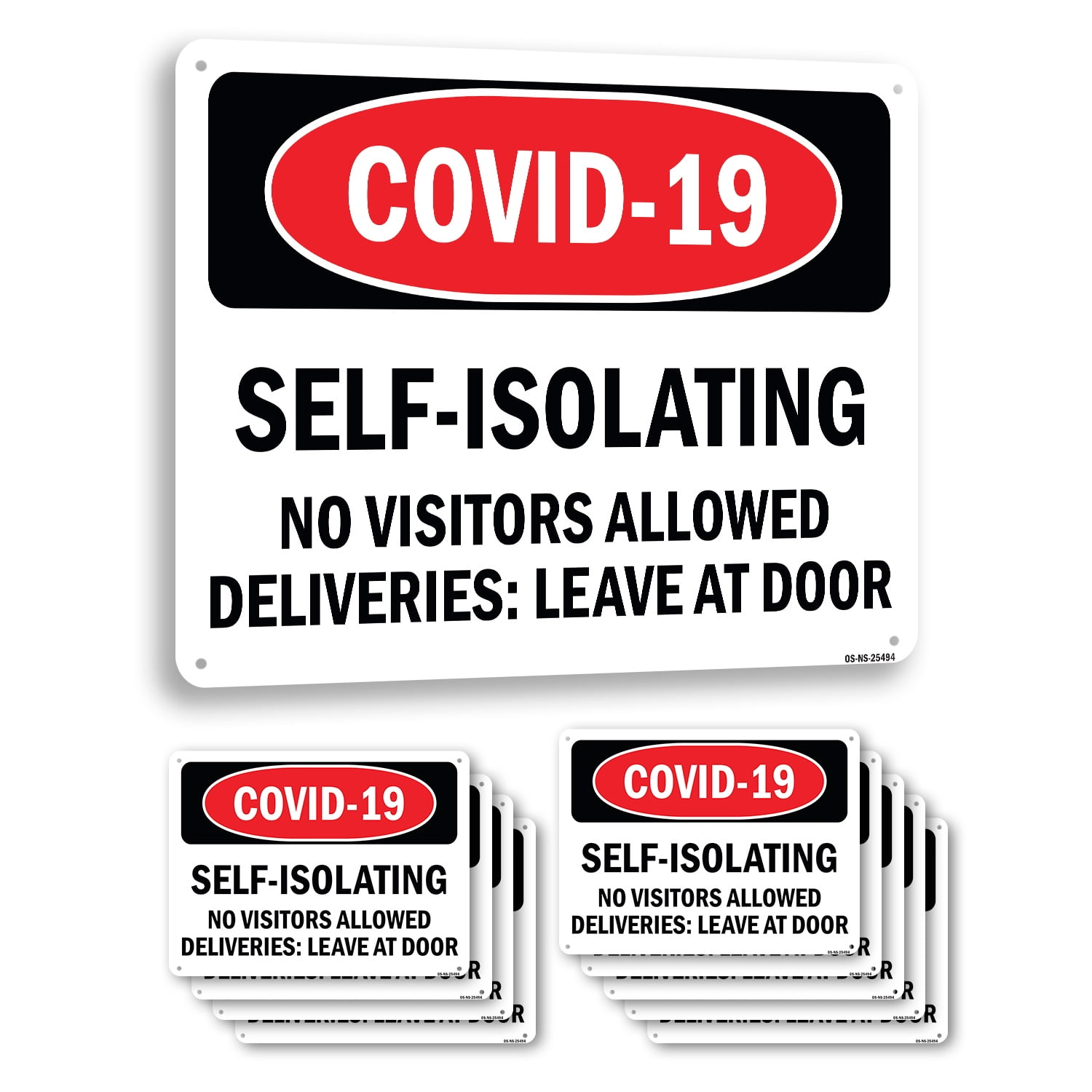 COVID-19 Self-isolating No Visitors Allowed Public Safety Rigid Plastic ...