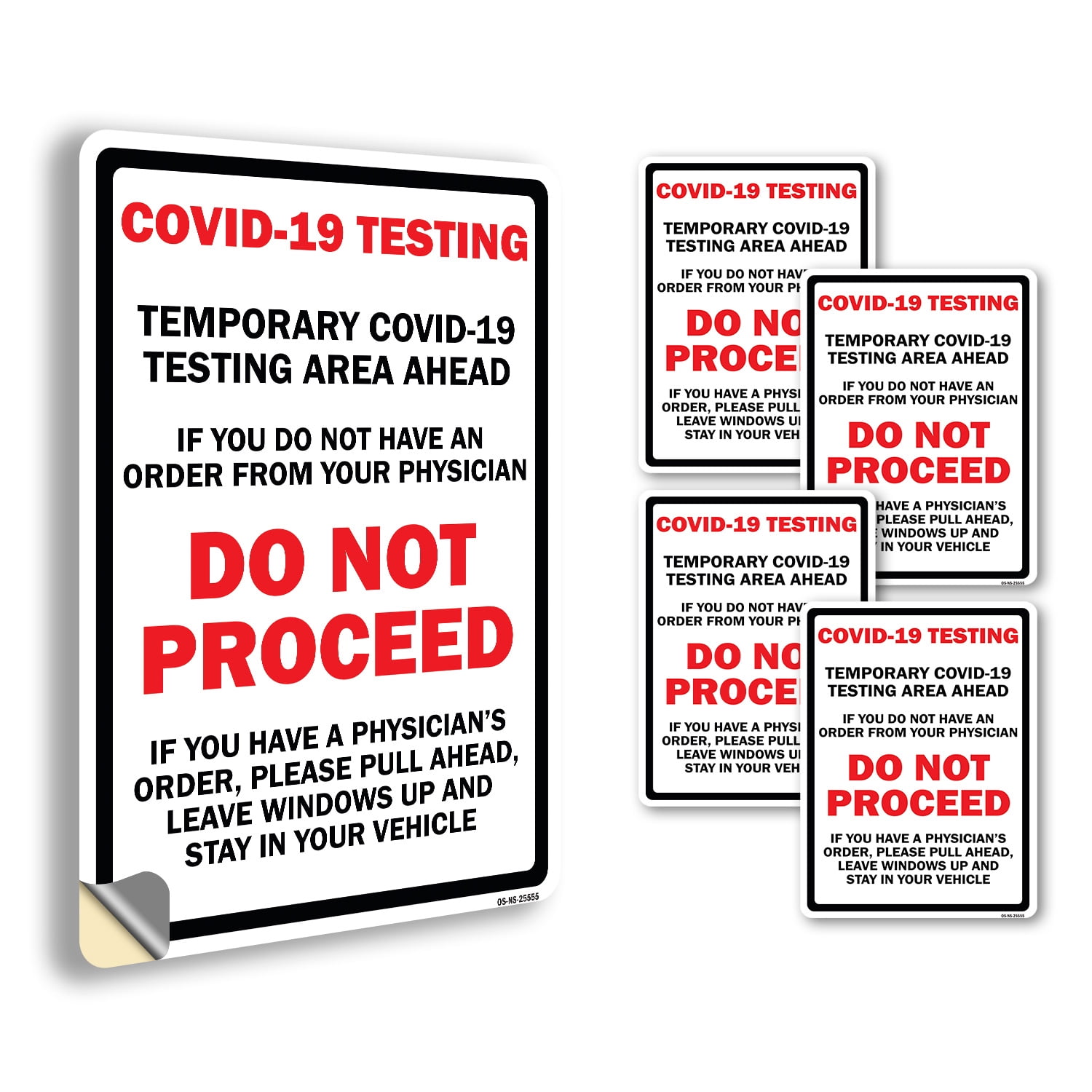 COVID-19 Testing Area Ahead Do Not Proceed Public Safety Vinyl Decal ...
